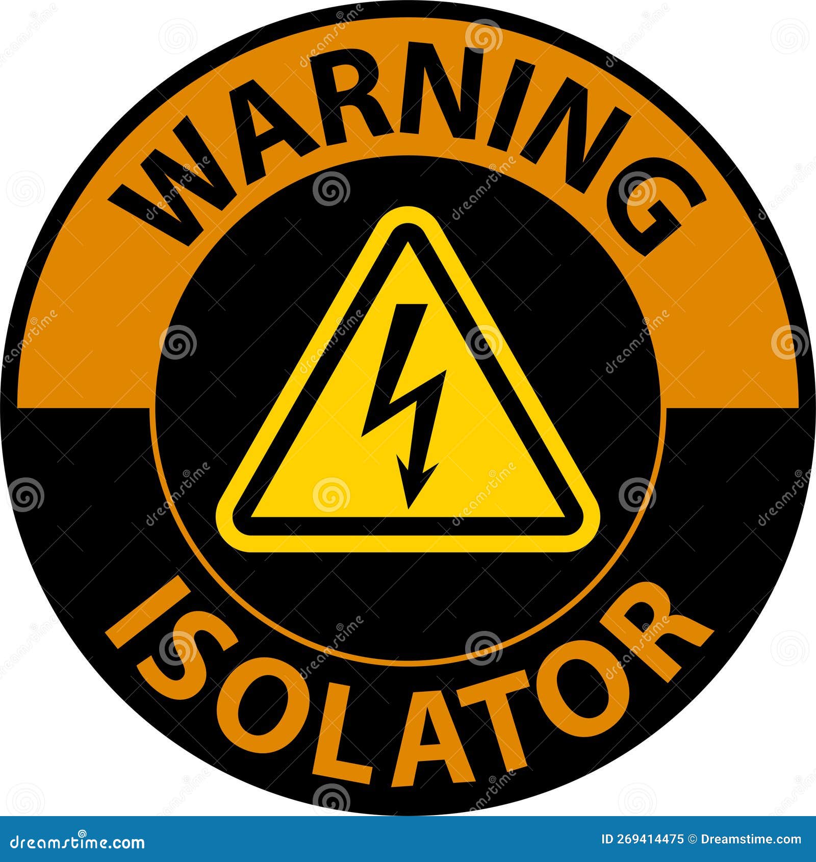 Warning Isolator Sign on White Background Stock Vector - Illustration ...