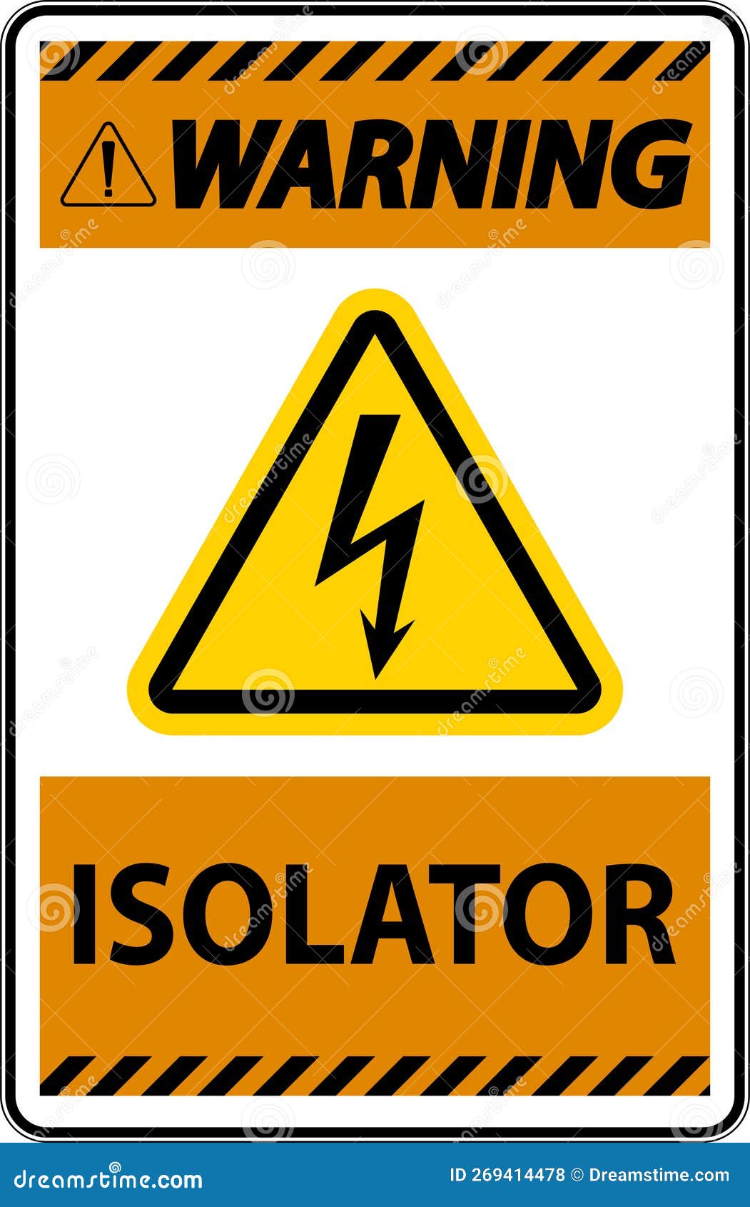 Warning Isolator Sign on White Background Stock Vector - Illustration ...