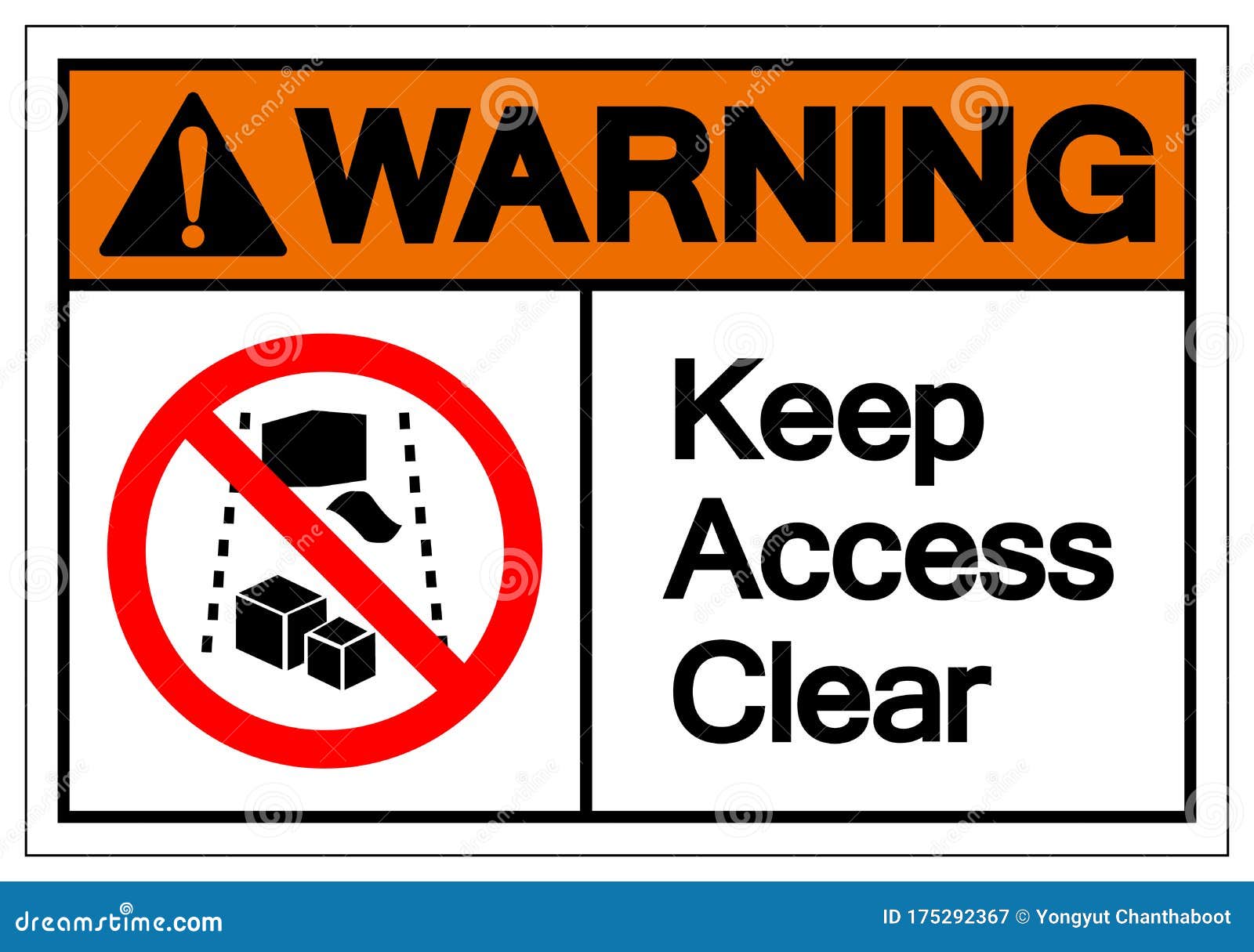 Warning Keep Access Clear Symbol Sign, Vector Illustration, Isolate On ...
