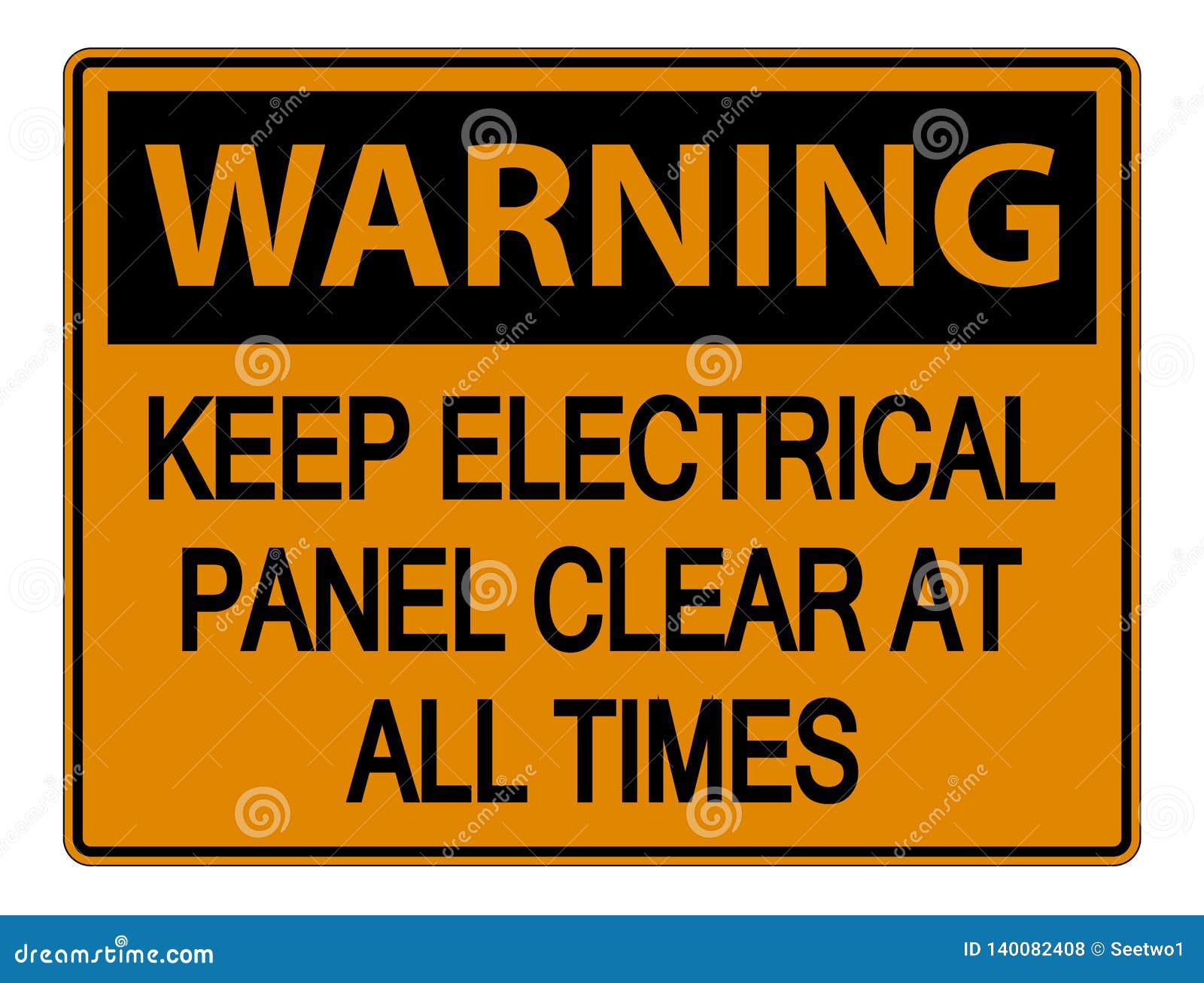 Symbol Warning Keep Electrical Panel Clear at All Times Sign on White ...
