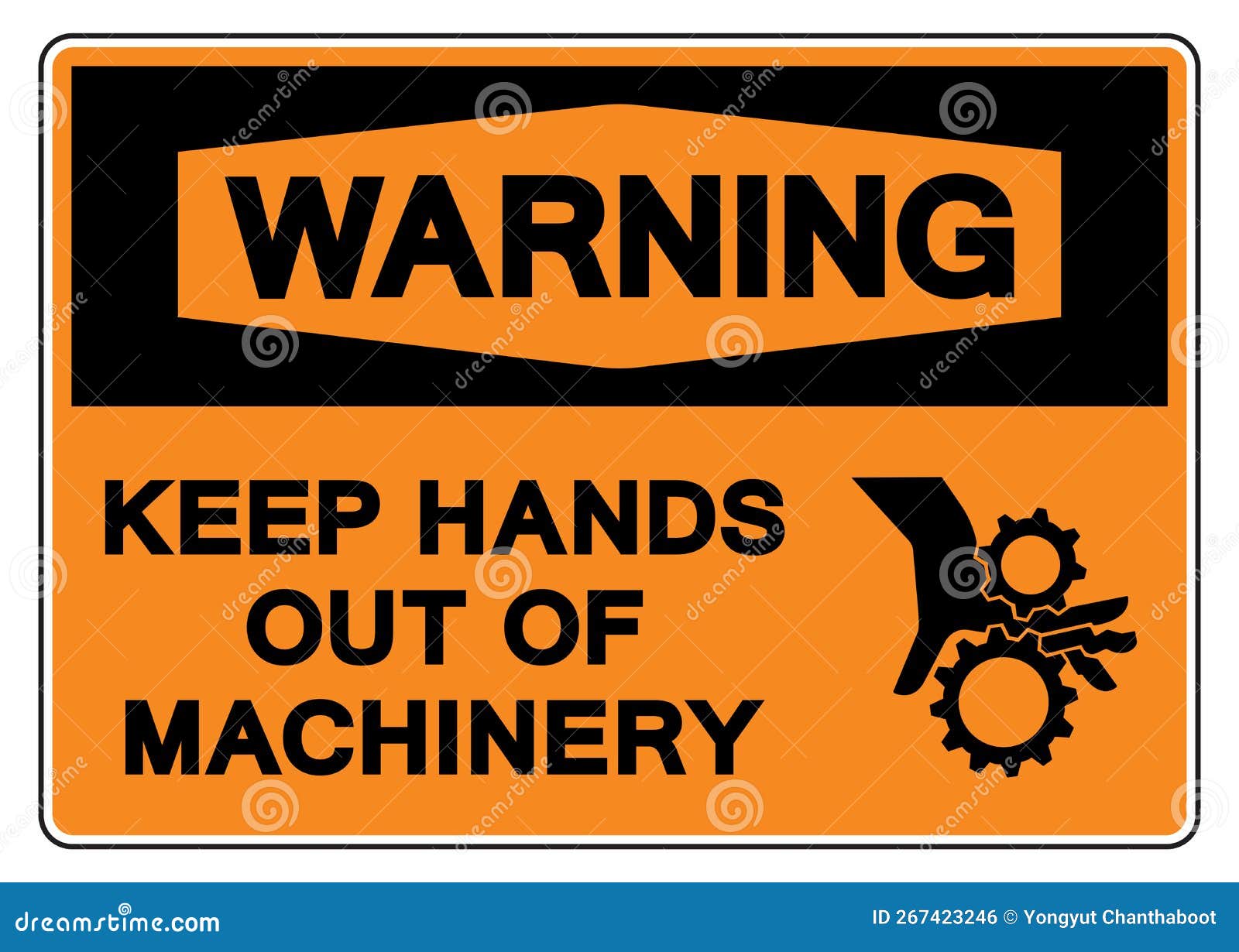 Warning Keep Hands Clear of Machinery Symbol Sign,Vector Illustration ...