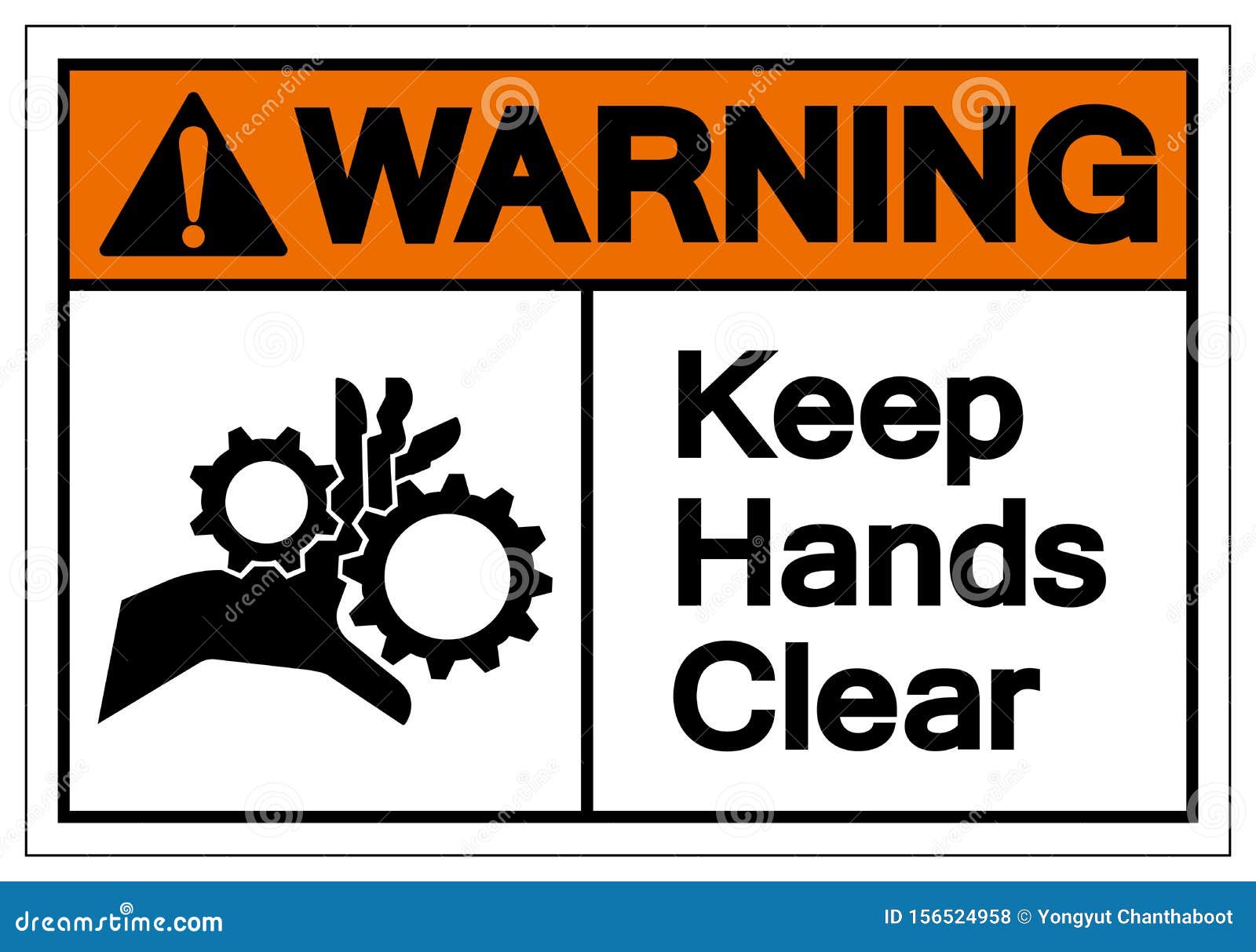 Warning Keep Hands Clear Symbol Sign, Vector Illustration, Isolate on ...