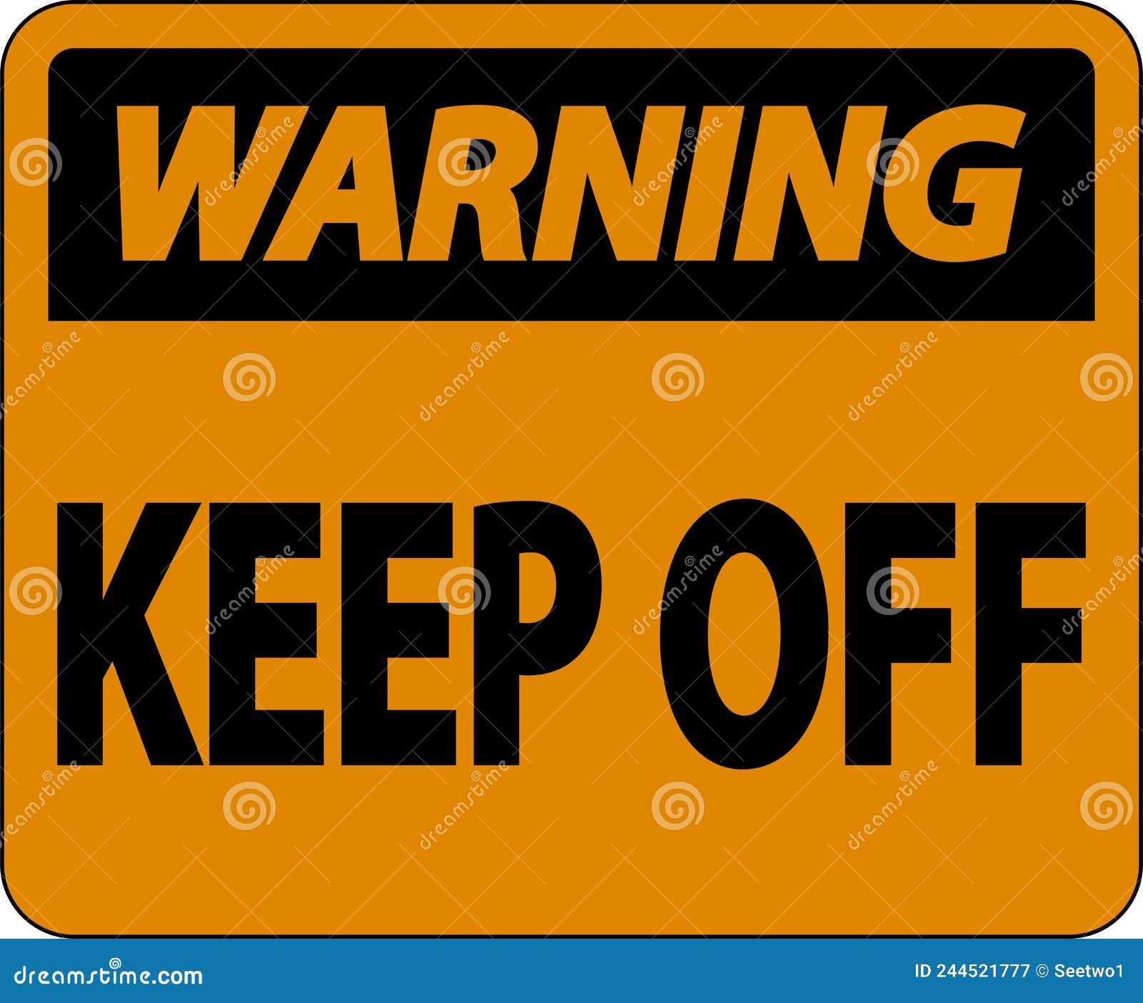 Warning Keep Off Label Sign on White Background Stock Vector ...