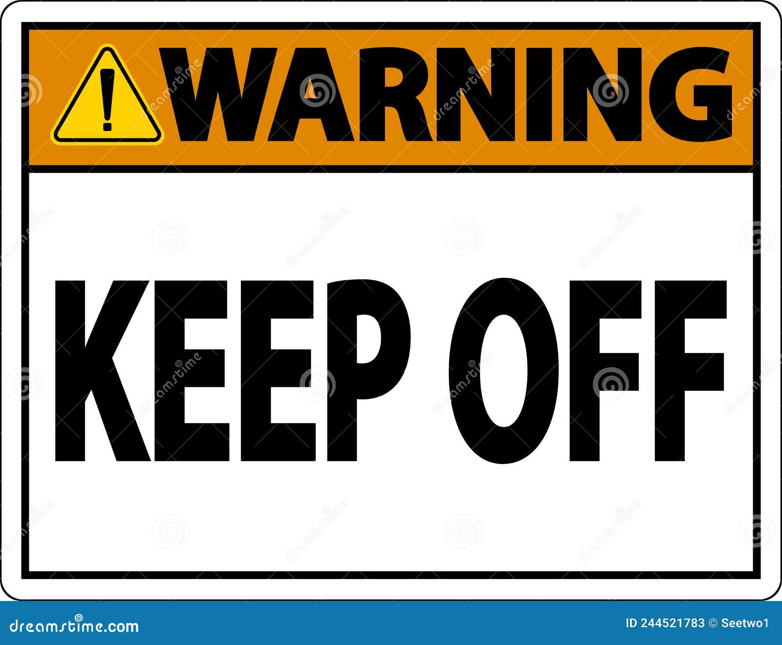Warning Keep Off Label Sign on White Background Stock Vector ...