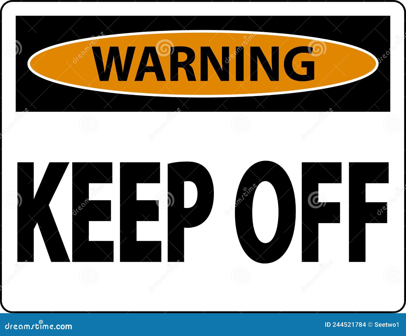 Warning Keep Off Label Sign on White Background Stock Vector ...