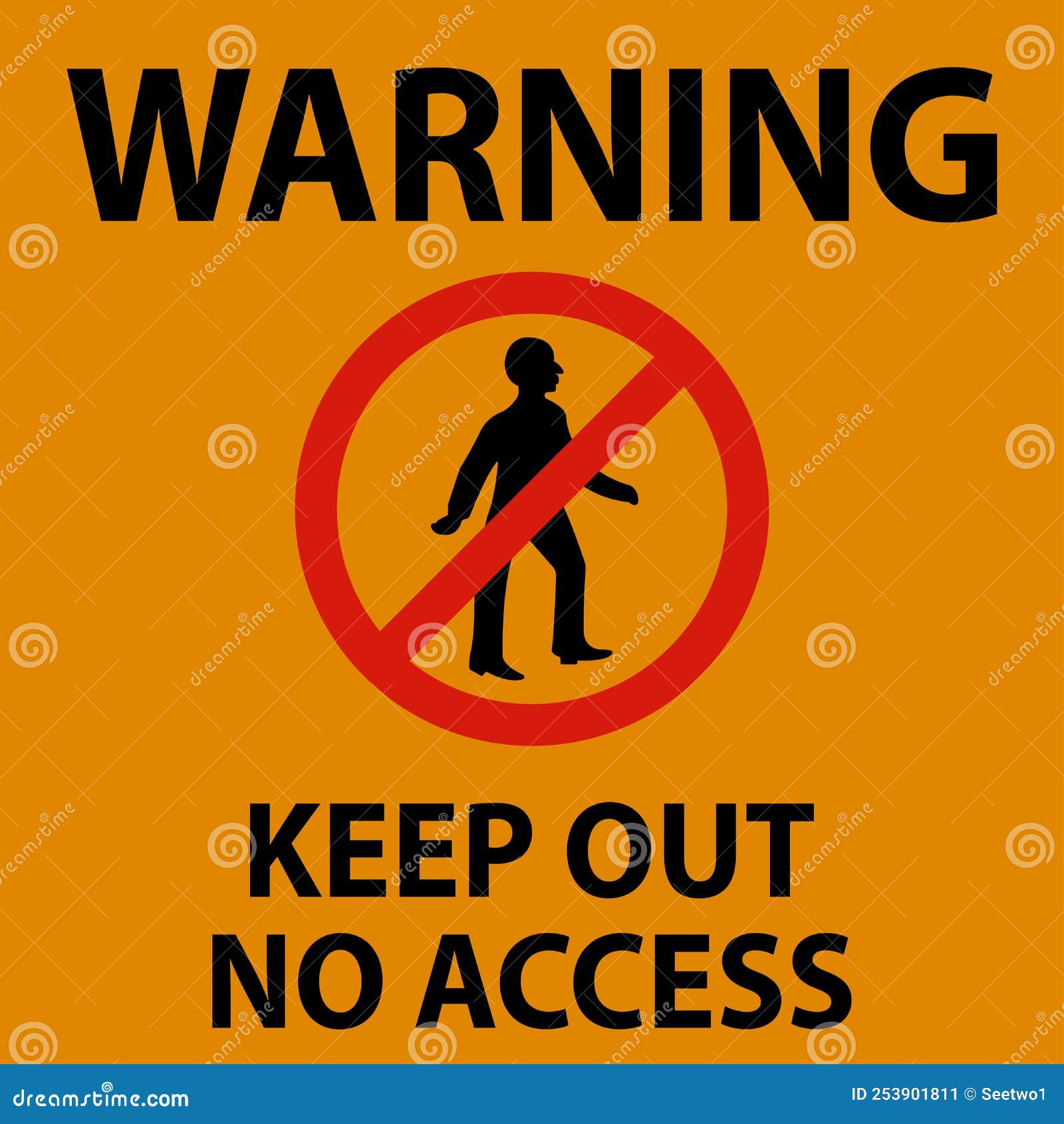 Warning Keep Out No Access Sign on White Background Stock Vector ...