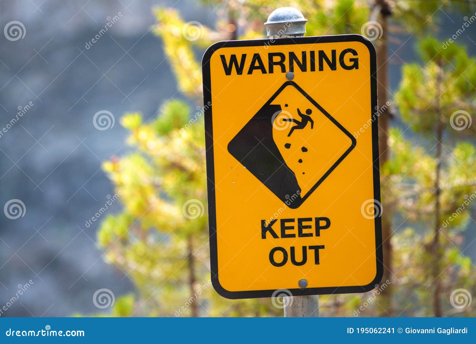 Warning Keep Out Warning Sign. Mountain Excursion Danger Concept Stock ...