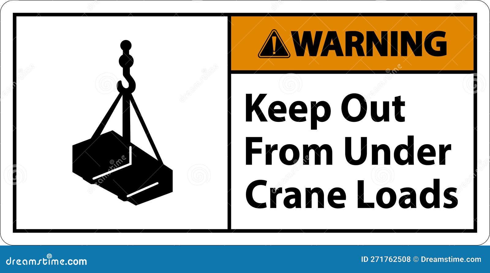 Warning Keep Out from Under Crane Loads Sign Stock Vector ...