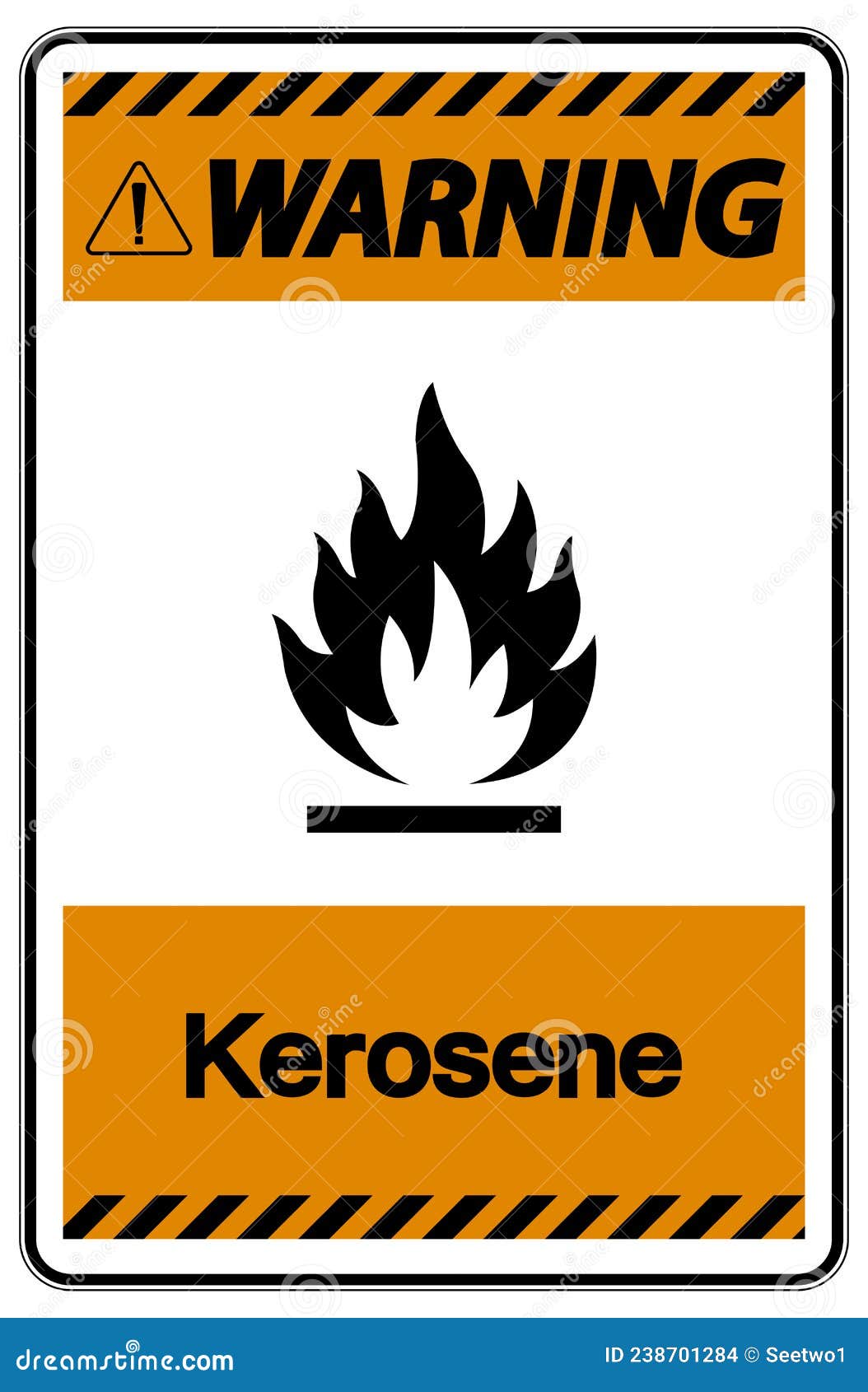 Warning Kerosene Symbol Sign on White Background Stock Vector ...