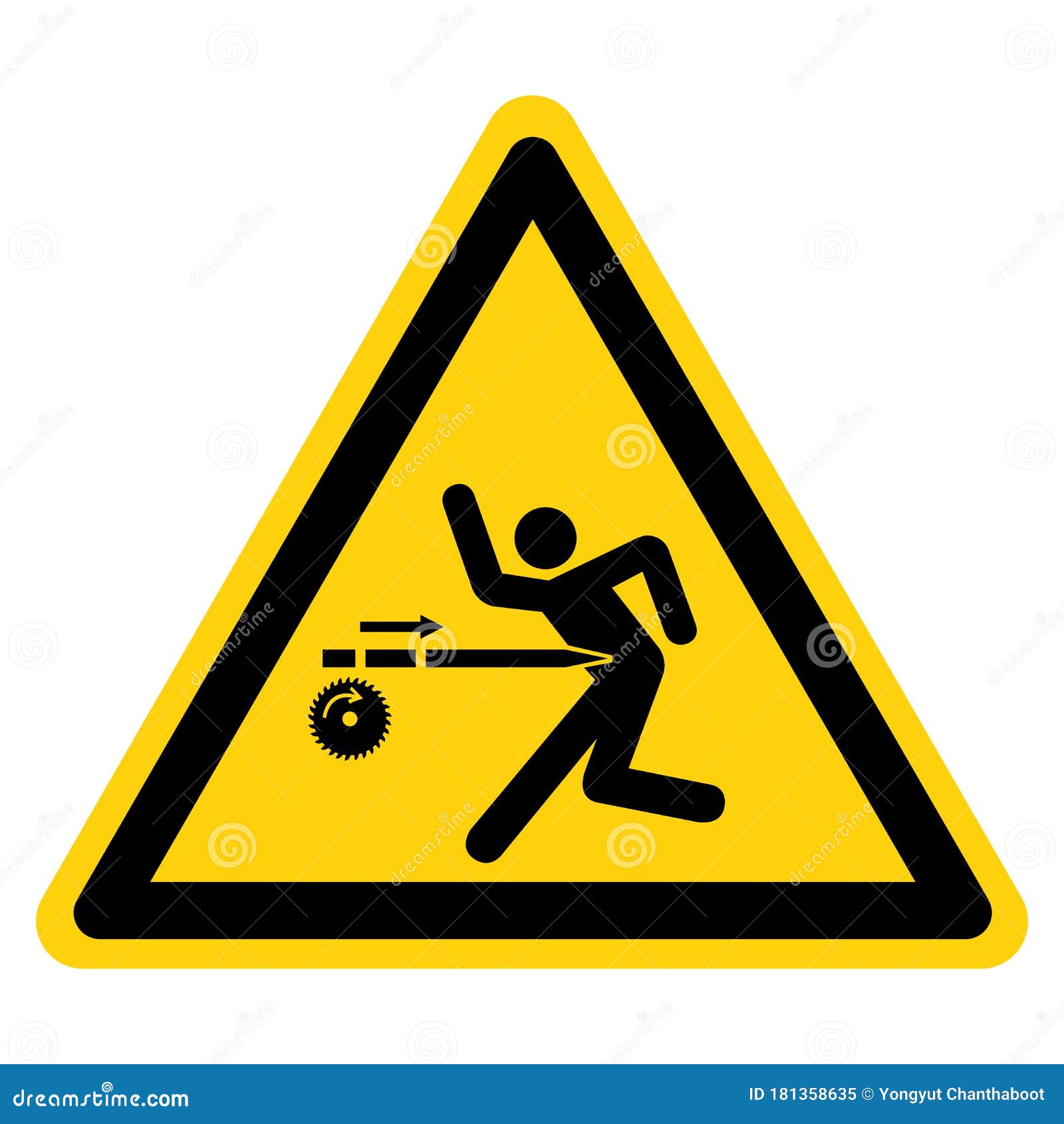 Warning Kickback Hazard Symbol Sign ,Vector Illustration, Isolate on ...