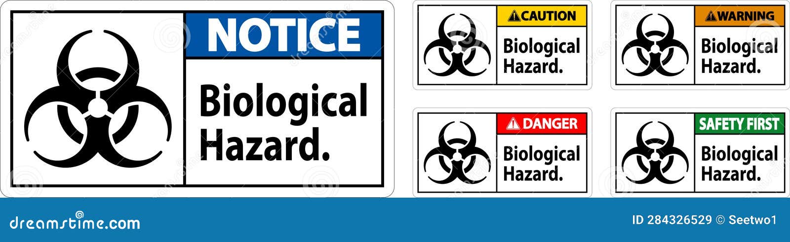 Warning Label Biological Hazard on White Background Stock Vector ...