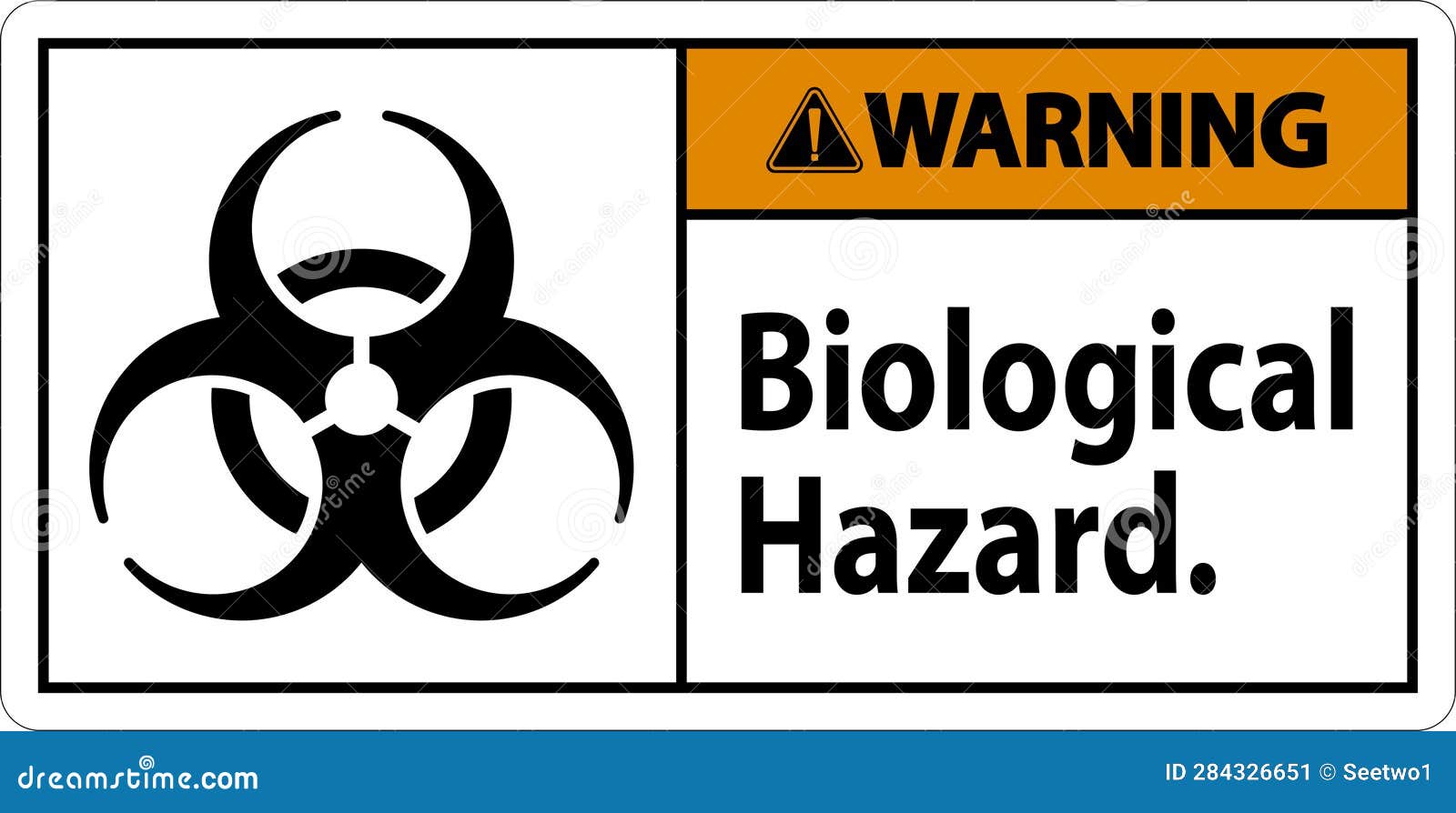 Warning Label Biological Hazard on White Background Stock Vector ...