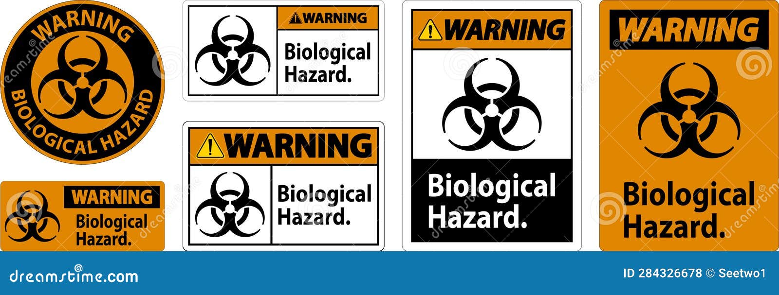 Warning Label Biological Hazard on White Background Stock Vector ...