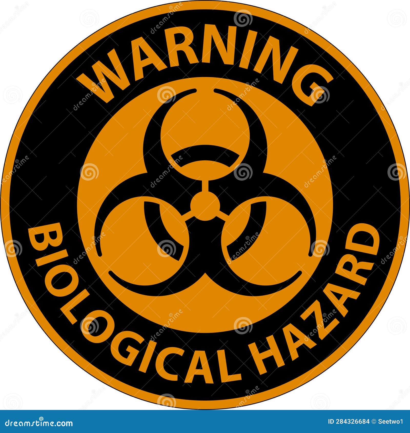 Warning Label Biological Hazard on White Background Stock Vector ...