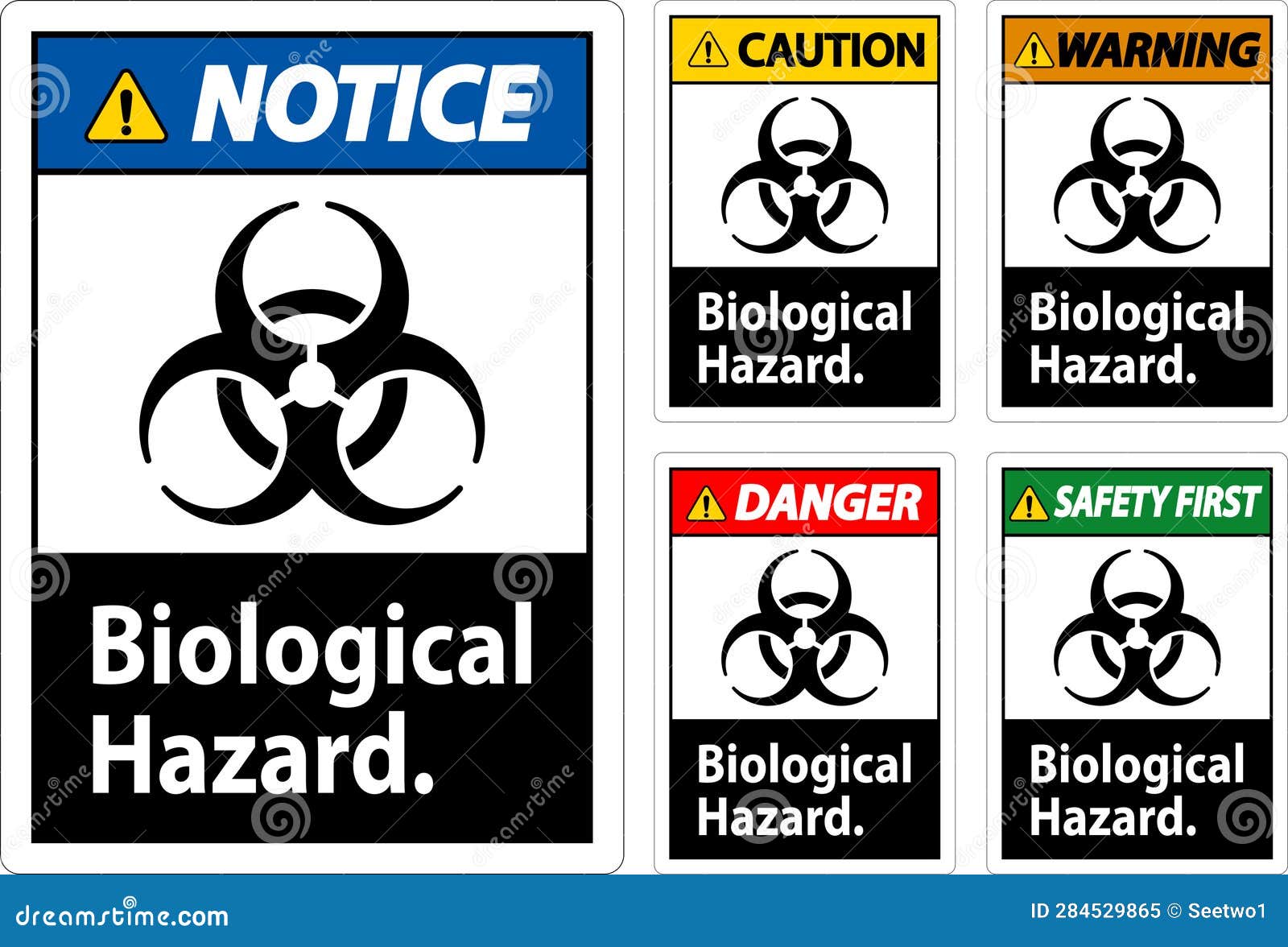 Warning Label Biological Hazard on White Background Stock Vector ...