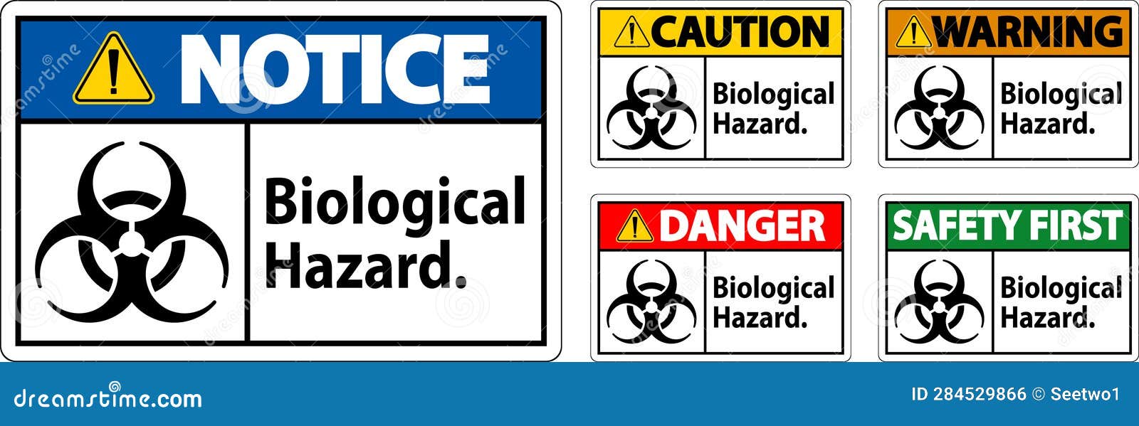 Warning Label Biological Hazard on White Background Stock Vector ...