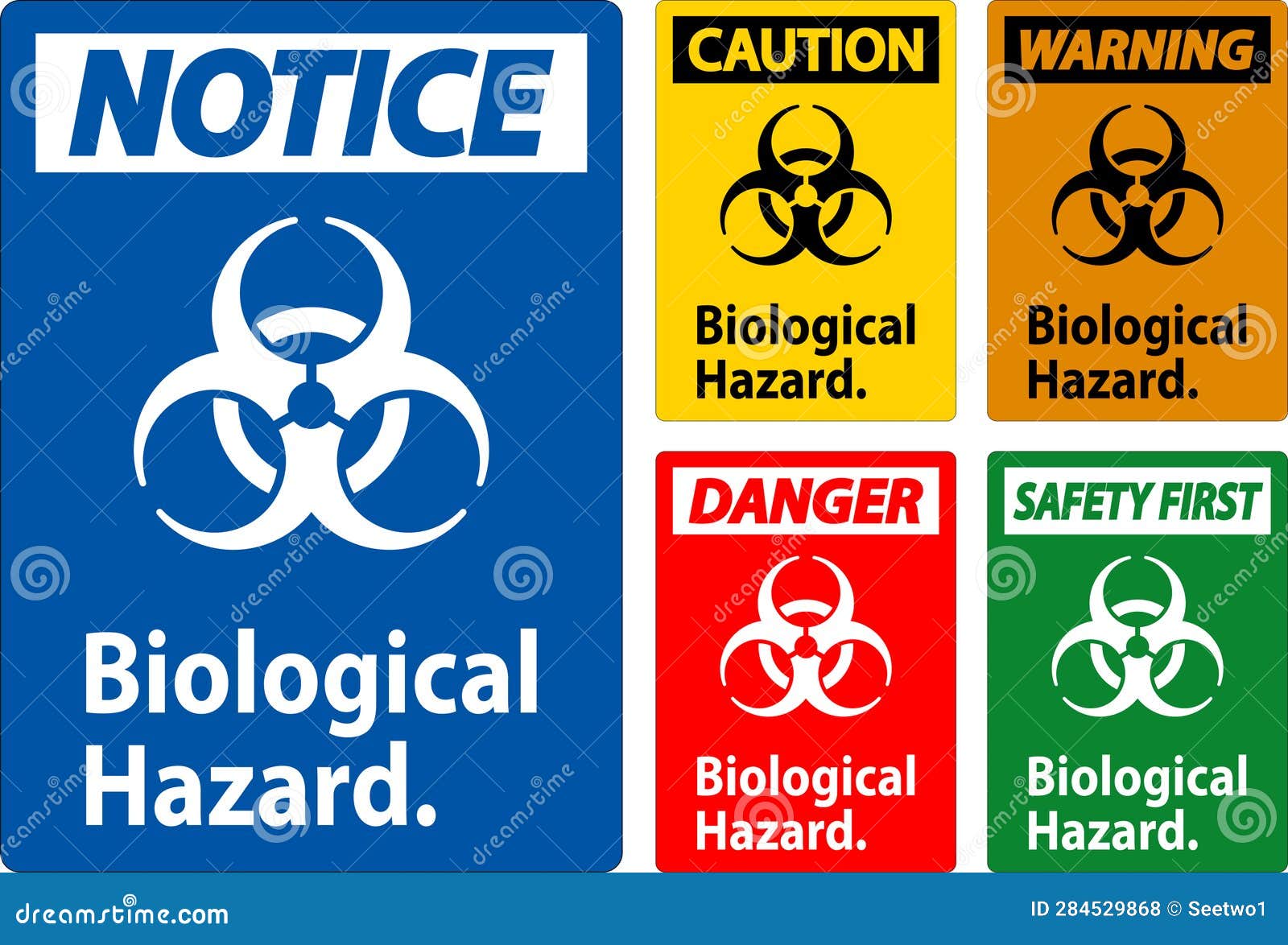 Warning Label Biological Hazard on White Background Stock Vector ...