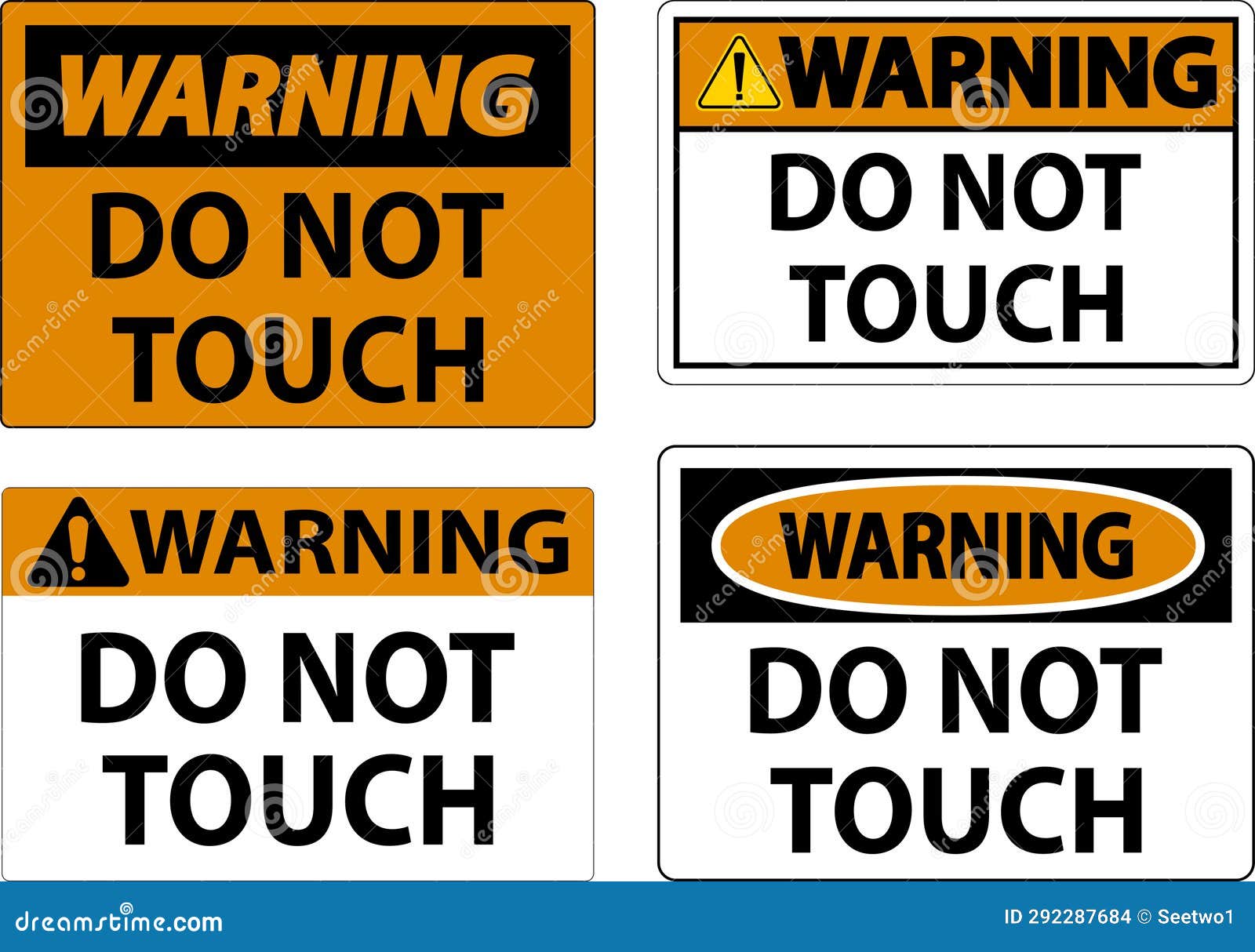 Warning Label Do Not Touch stock vector. Illustration of prohibited ...