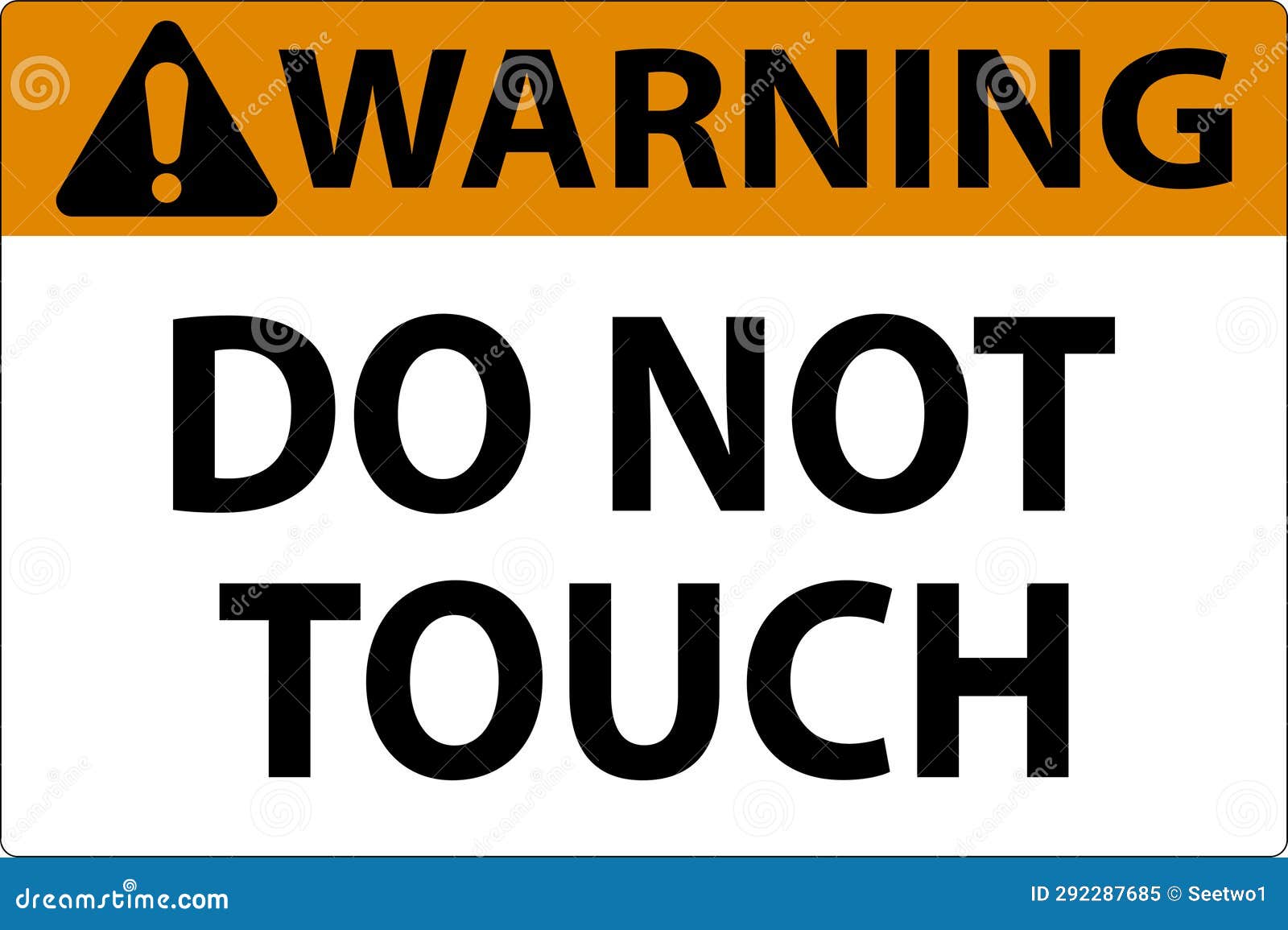 Warning Label Do Not Touch stock vector. Illustration of allowed ...