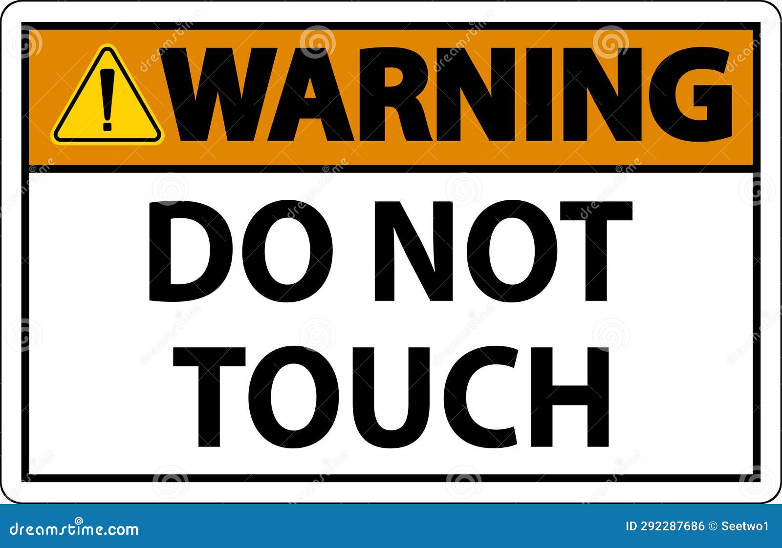 Warning Label Do Not Touch stock vector. Illustration of forbidden ...
