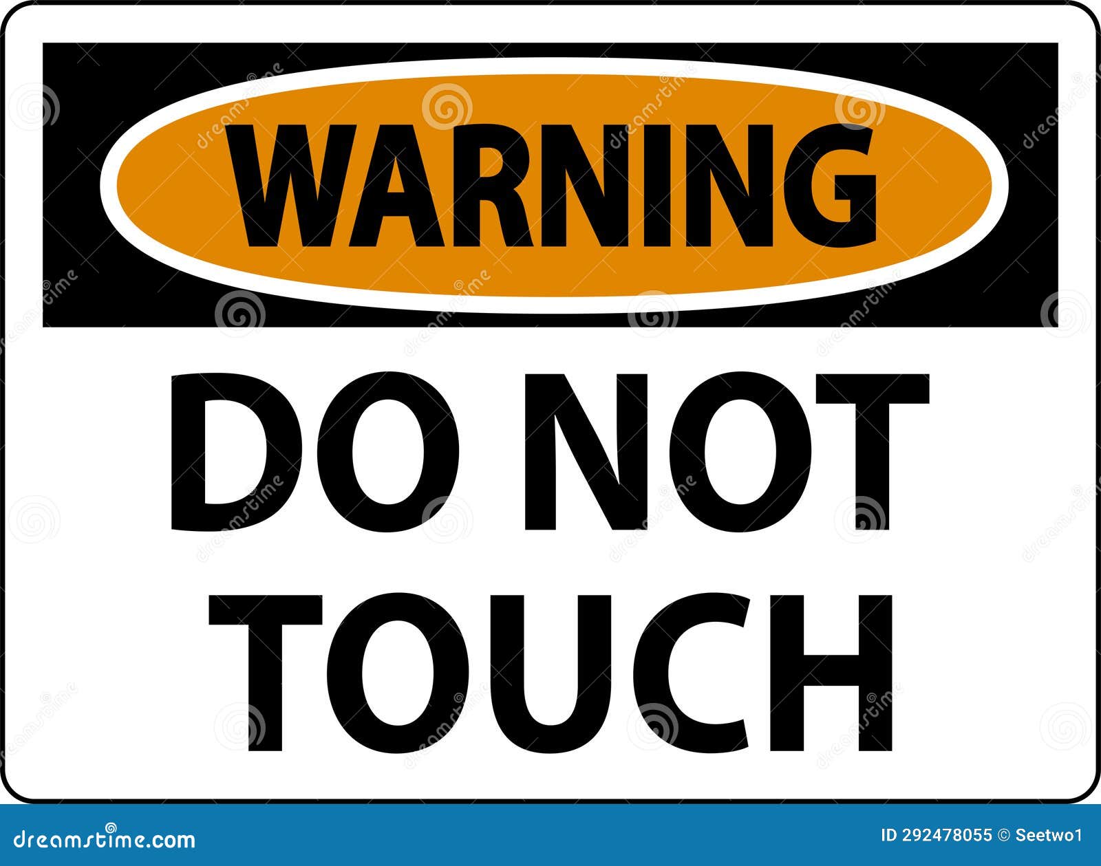 Warning Label Do Not Touch stock vector. Illustration of isolated ...