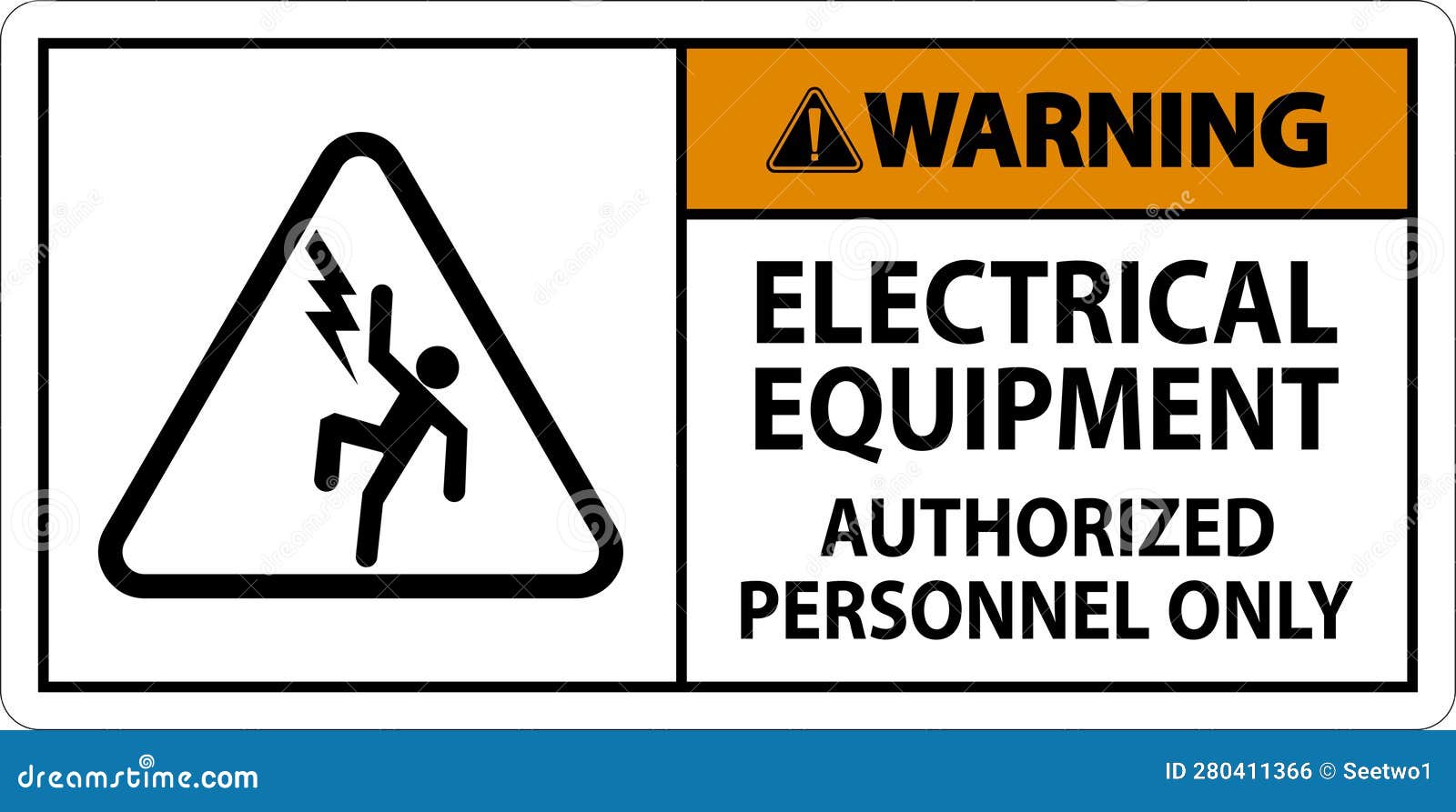 Warning Label Electrical Equipment, Authorized Personnel only Stock ...