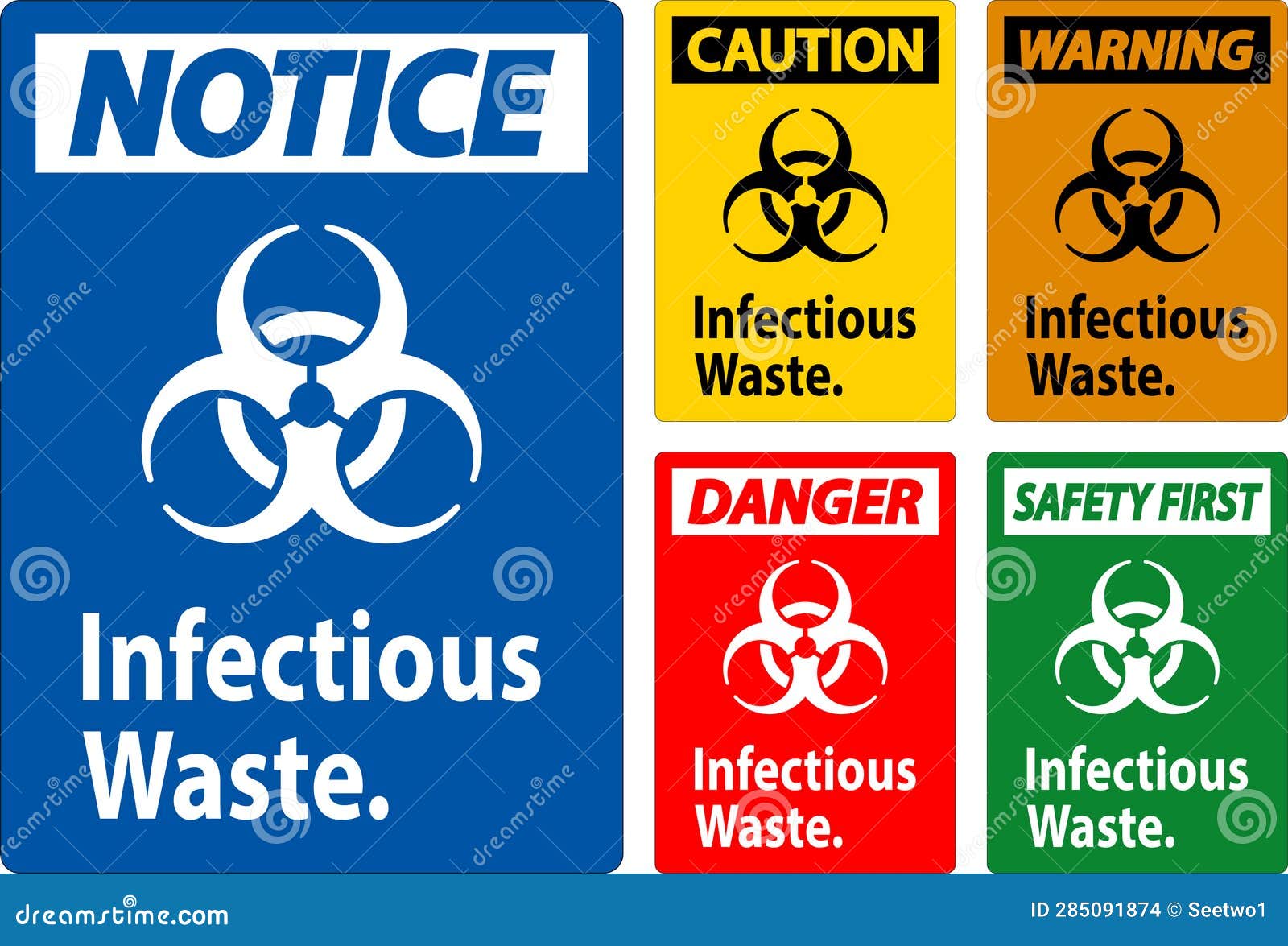 Warning Label Infectious Waste Sign Stock Vector - Illustration of mark ...