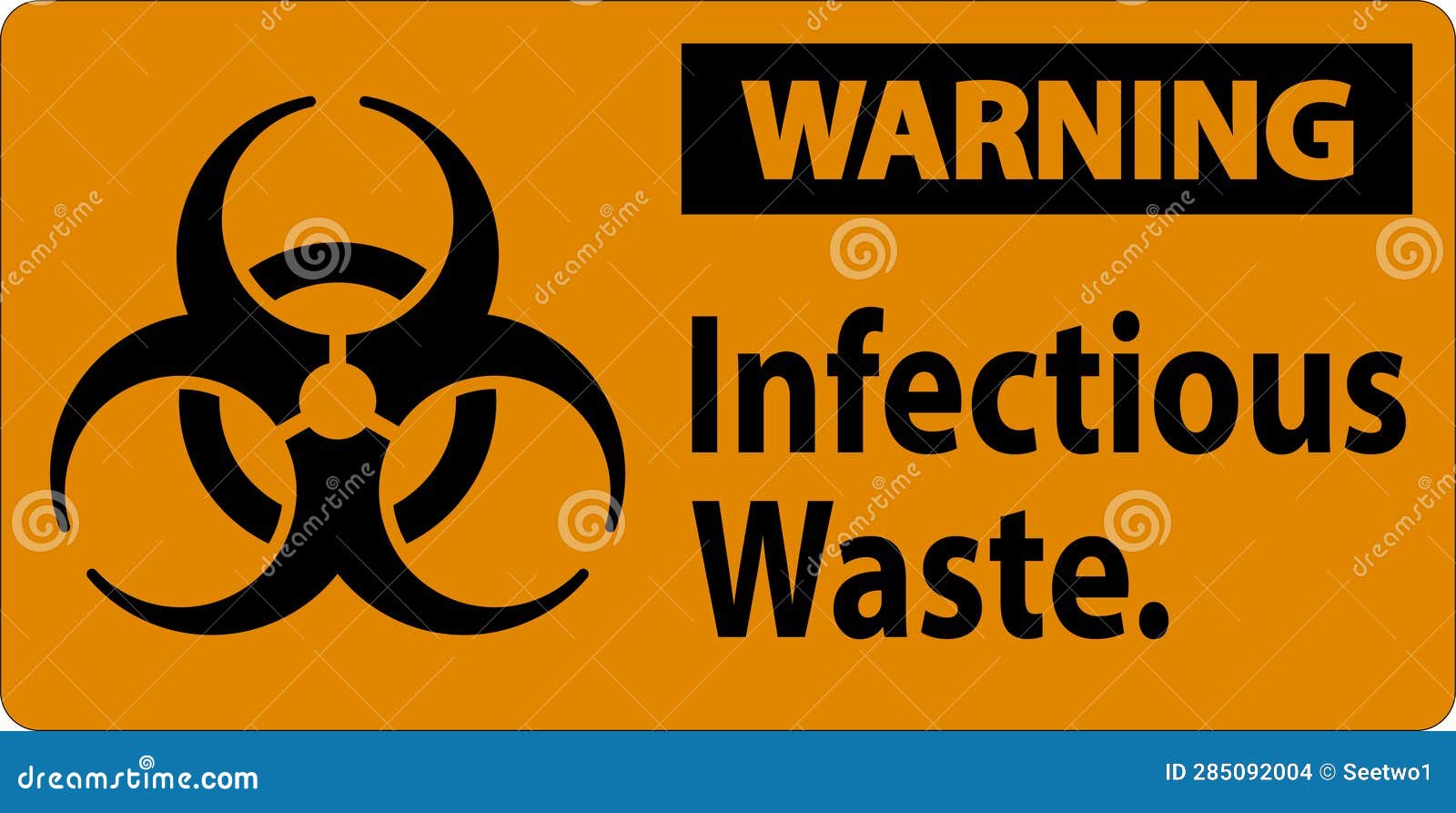 Warning Label Infectious Waste Sign Stock Vector - Illustration of icon ...