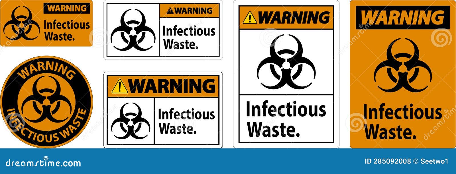 Warning Label Infectious Waste Sign Stock Vector - Illustration of icon ...
