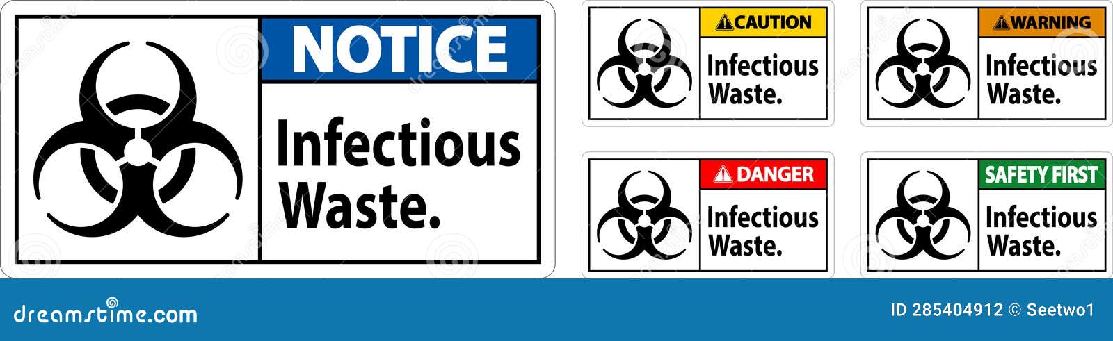 Warning Label Infectious Waste Sign Stock Vector - Illustration of ...