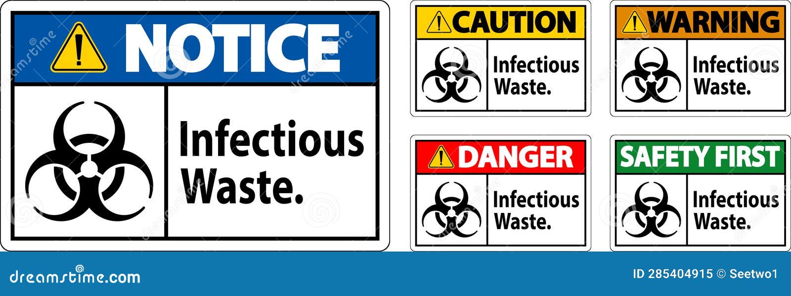 Warning Label Infectious Waste Sign Stock Vector - Illustration of ...