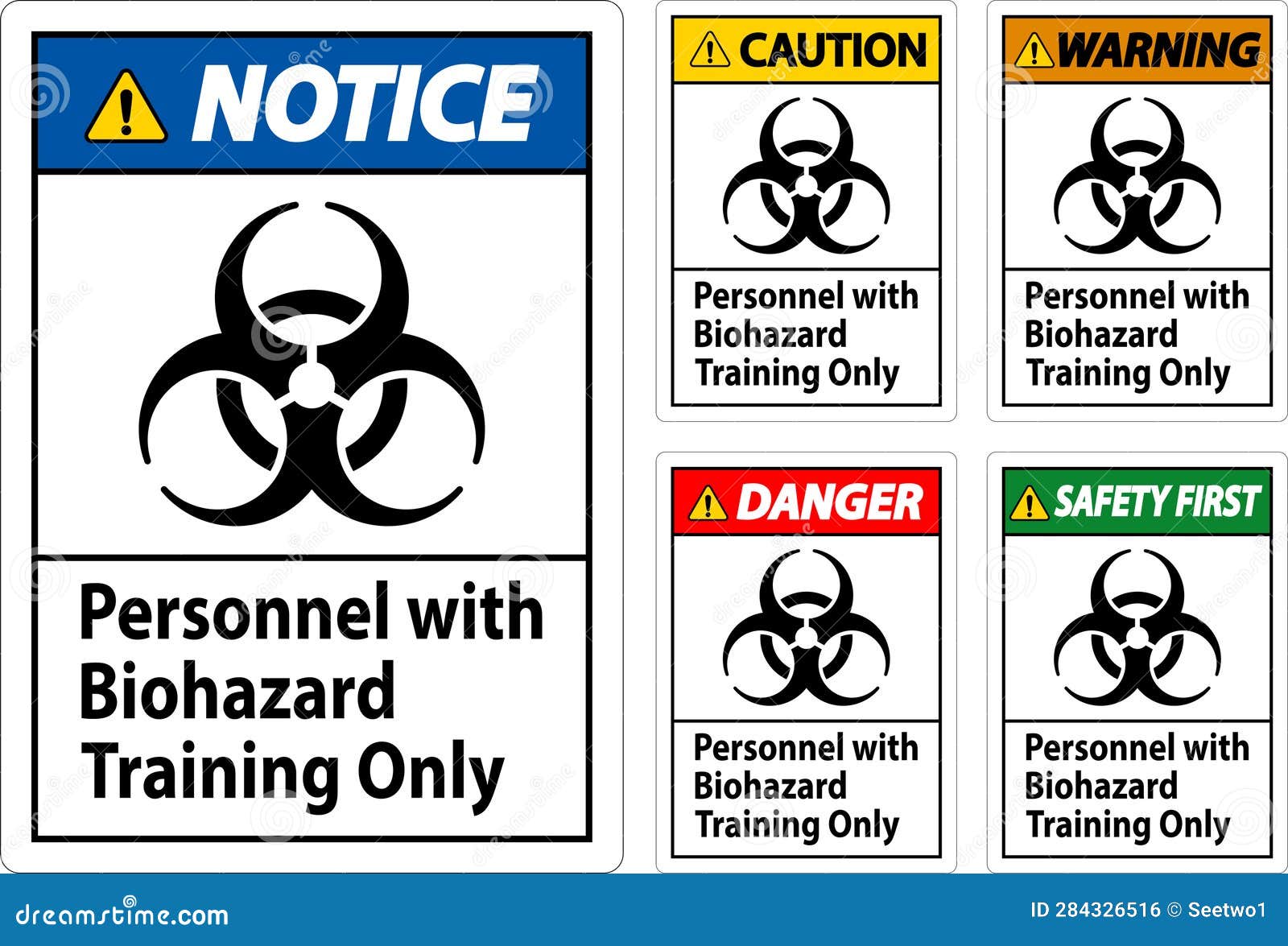 Warning Label Personnel with Biohazard Training only Stock Vector ...