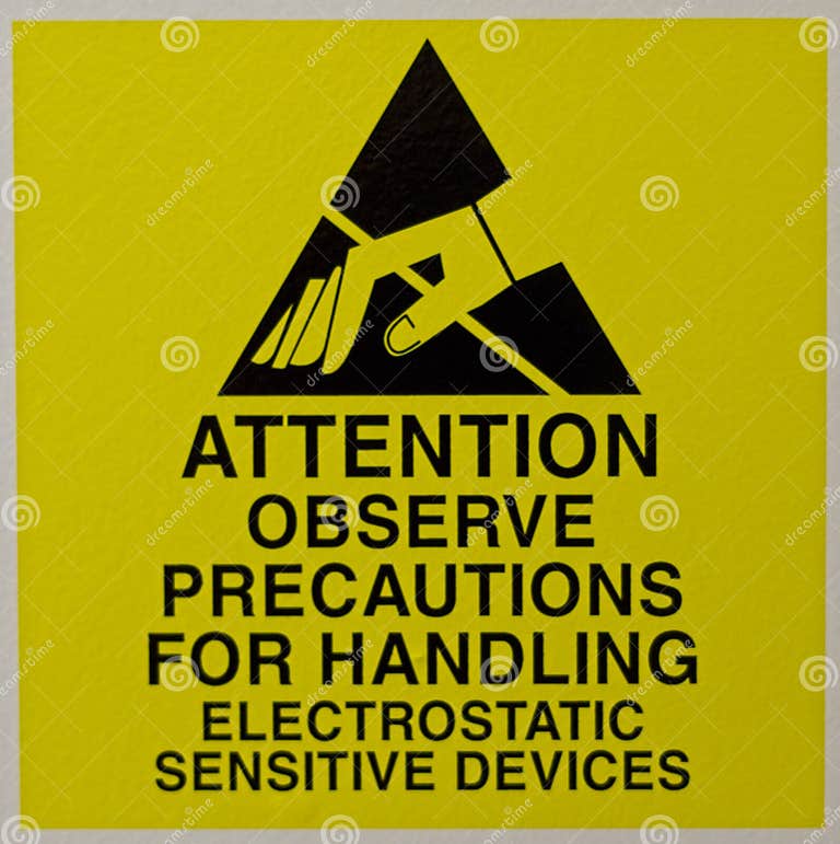 Warning Label on Sensitive Electronic Device Stock Image - Image of ...