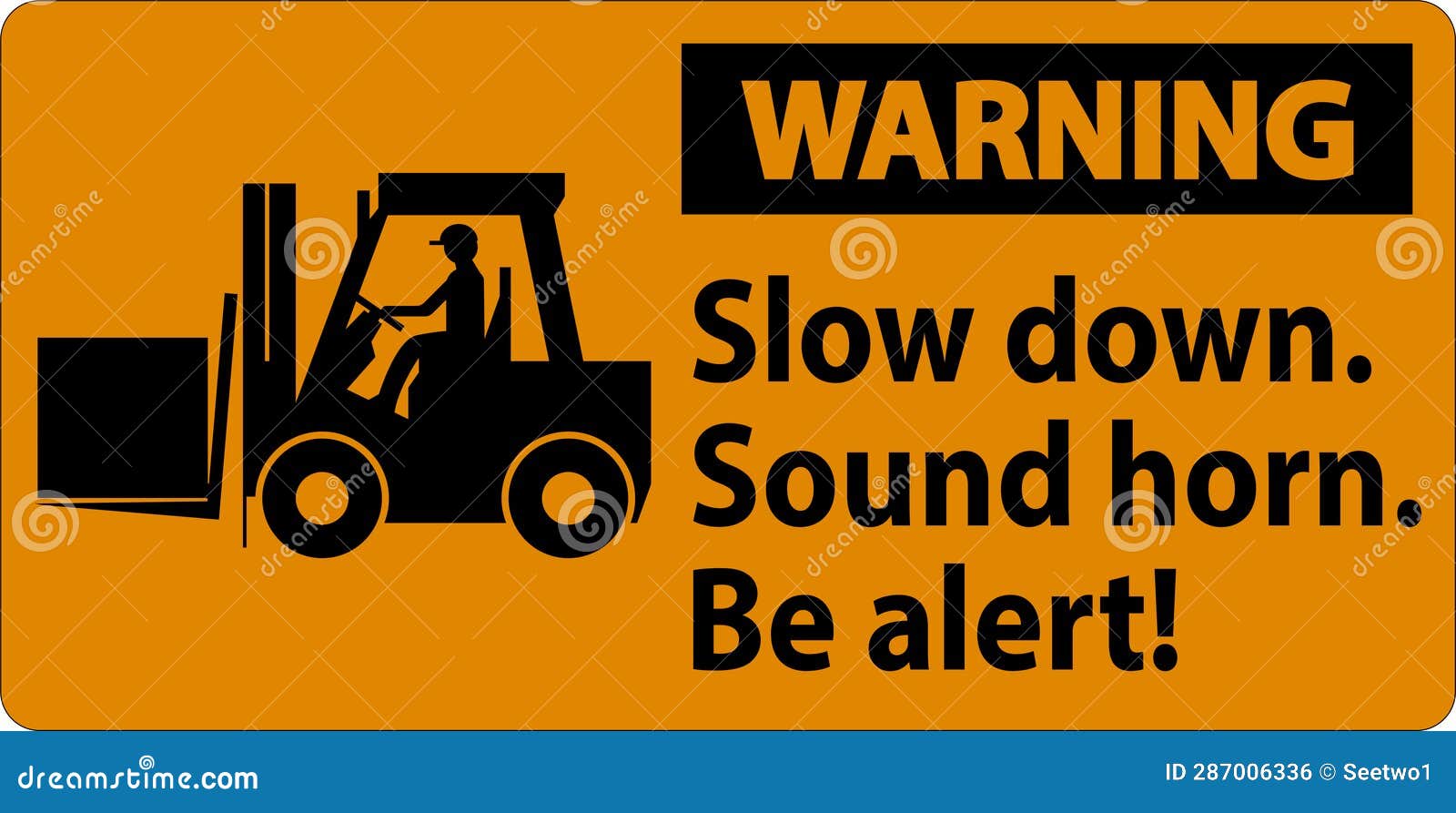 Warning Label Slow Down Sound Horn Be Alert Stock Vector - Illustration ...