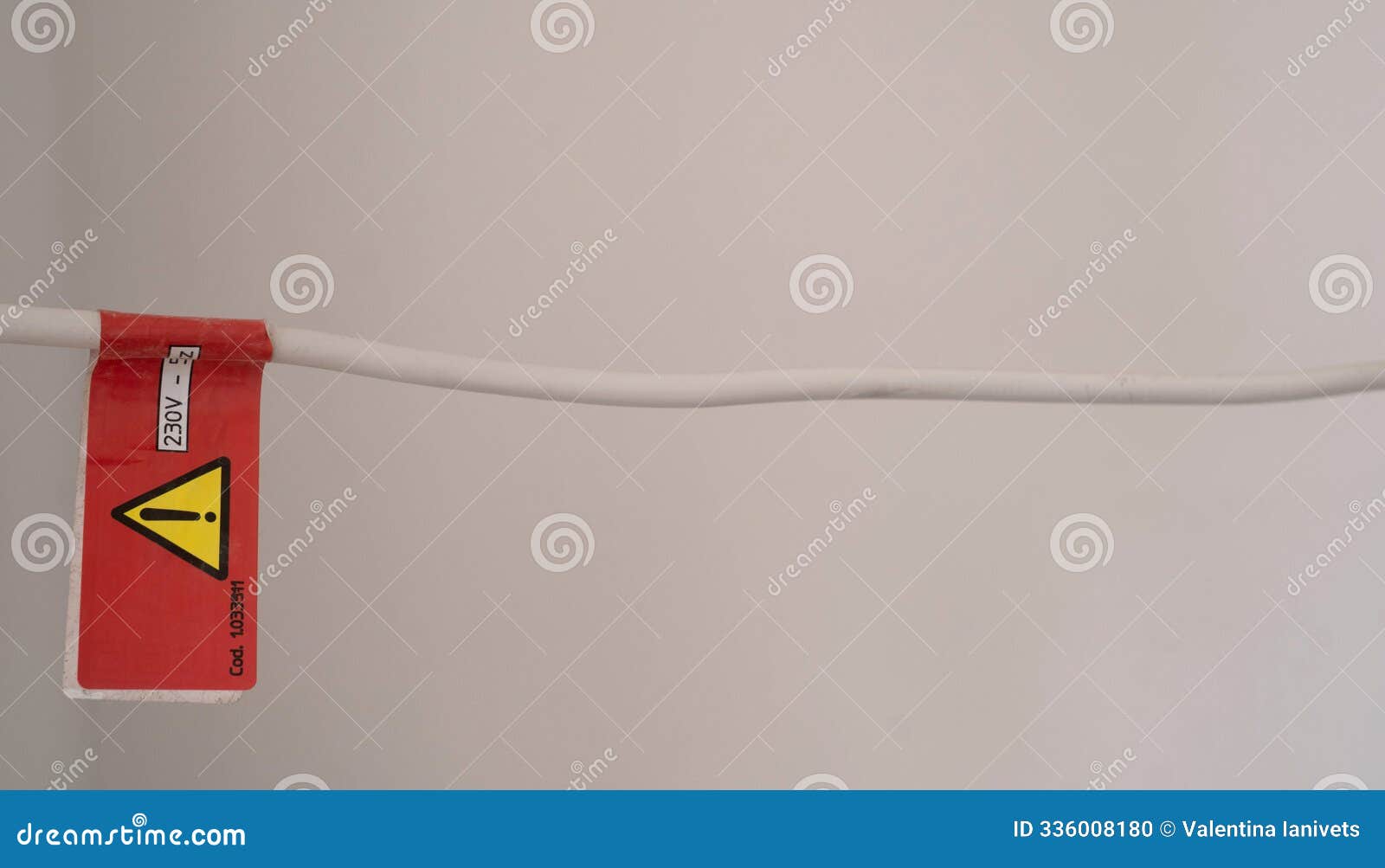 Warning Label for Voltage on the Wire Stock Photo - Image of black ...