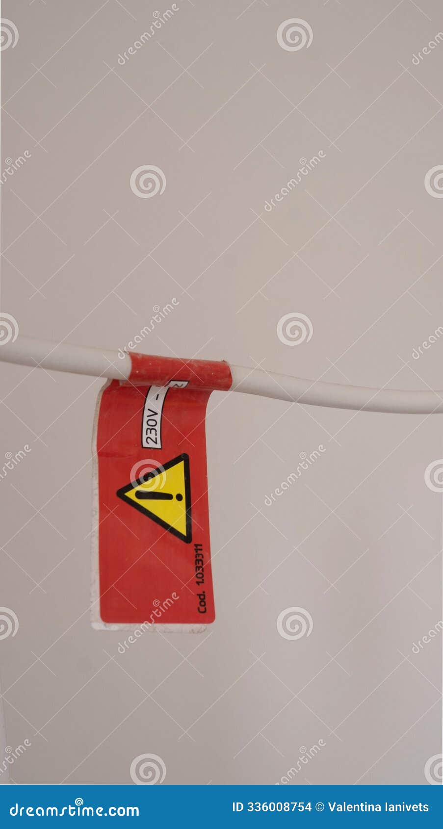 Warning Label for Voltage on the Wire Stock Photo - Image of caution ...
