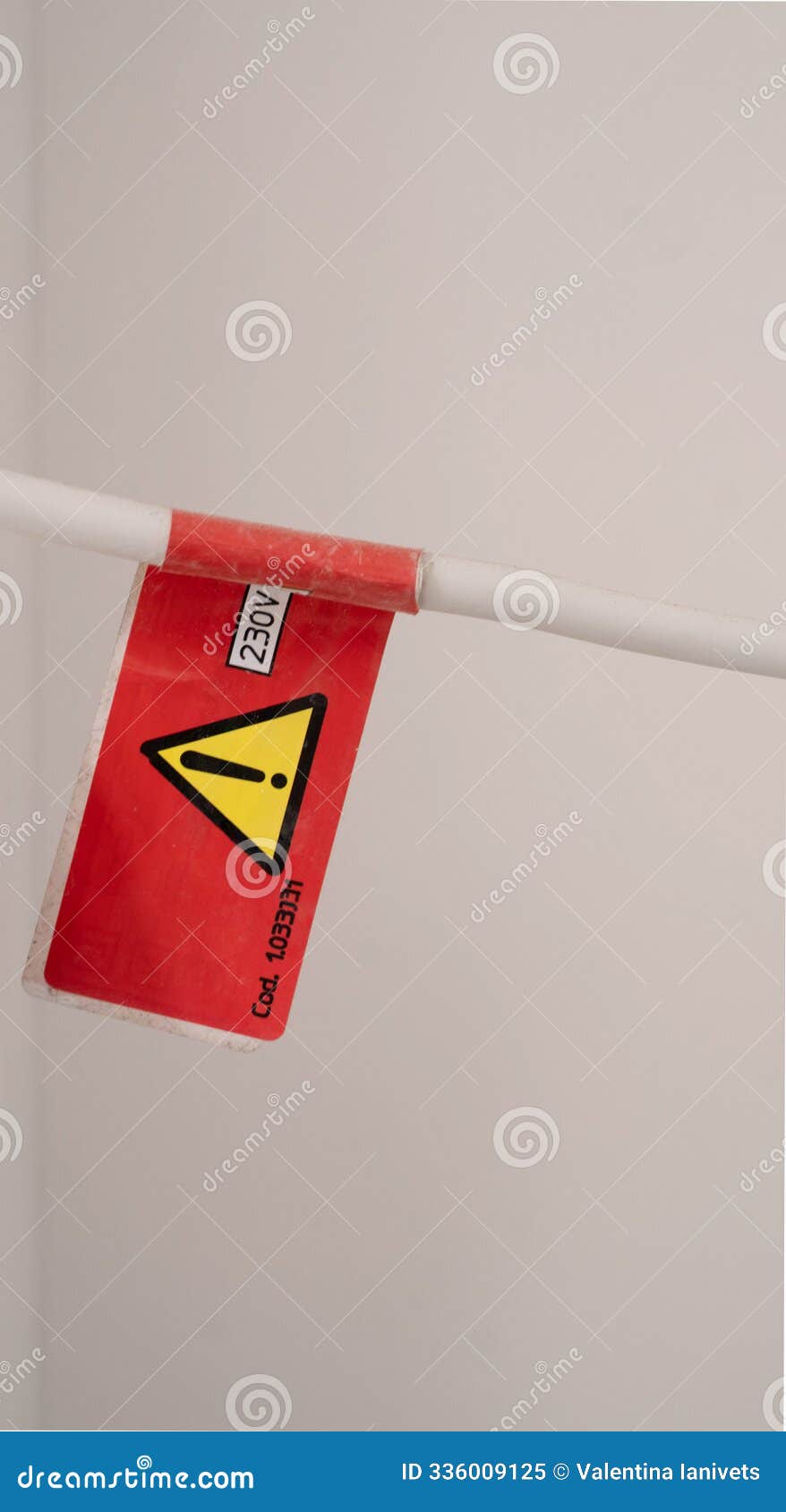 Warning Label for Voltage on the Wire Stock Image - Image of carefully ...