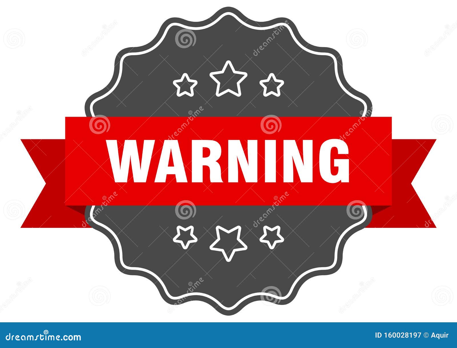 Warning label stock vector. Illustration of seal, circle - 160028197