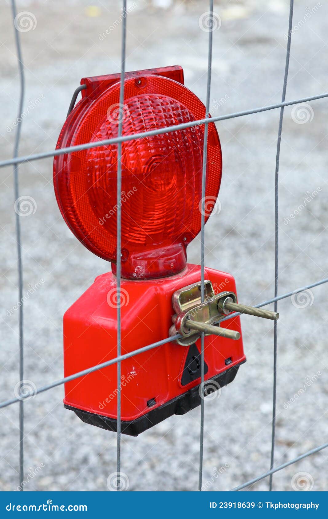Warning lamp stock image. Image of fence, isolated, road - 23918639