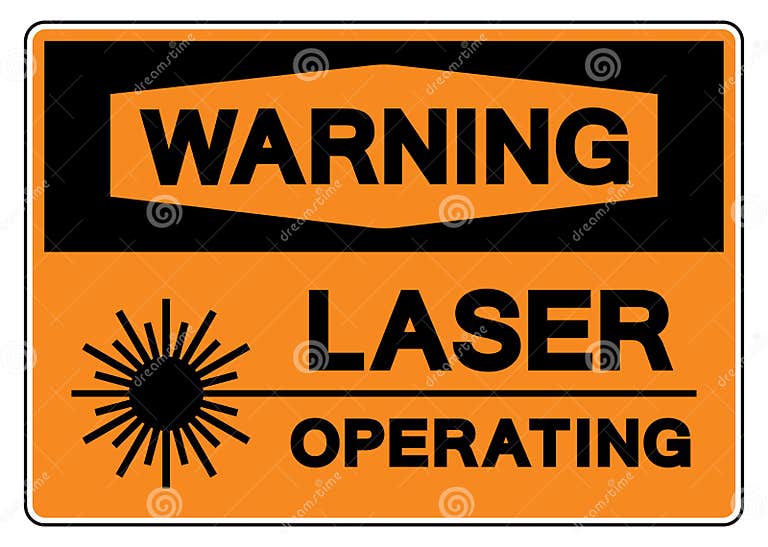 Warning Laser Operating Symbol Sign,Vector Illustration, Isolate on ...