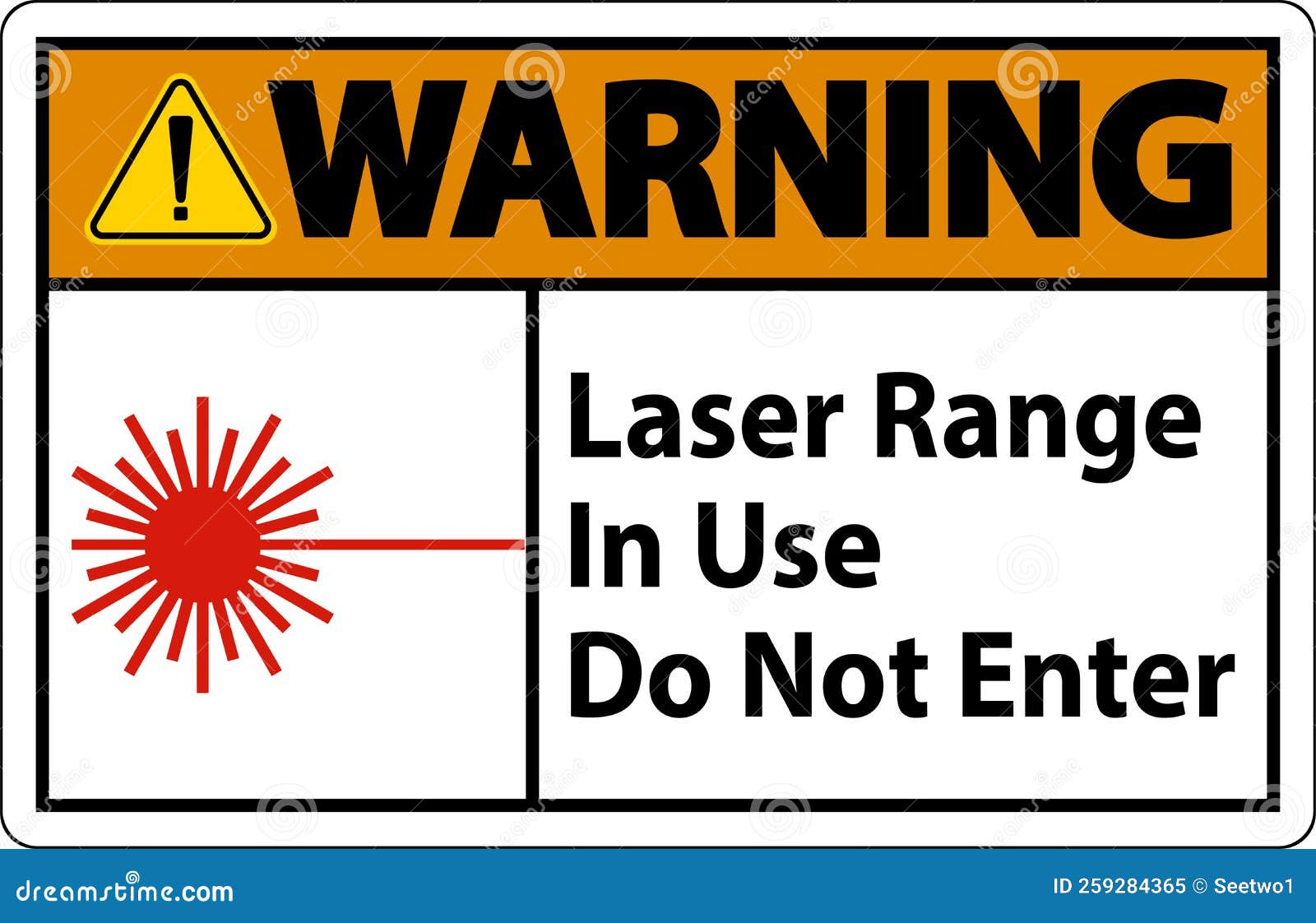 Warning Laser Range In Use Do Not Enter Symbol Sign, Vector ...