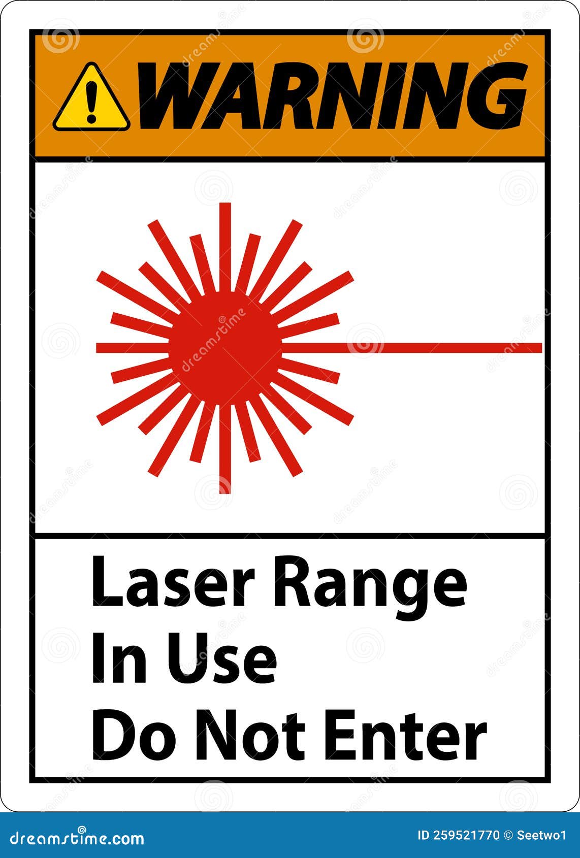 Warning Laser Range in Use Do Not Enter Sign Stock Vector ...