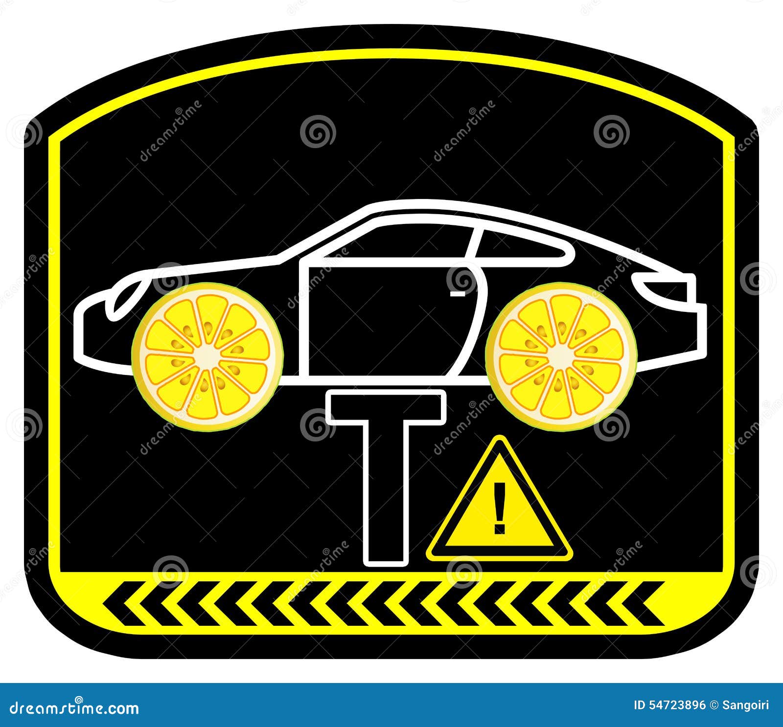 Warning Lemon Car stock illustration. Illustration of metaphor - 54723896