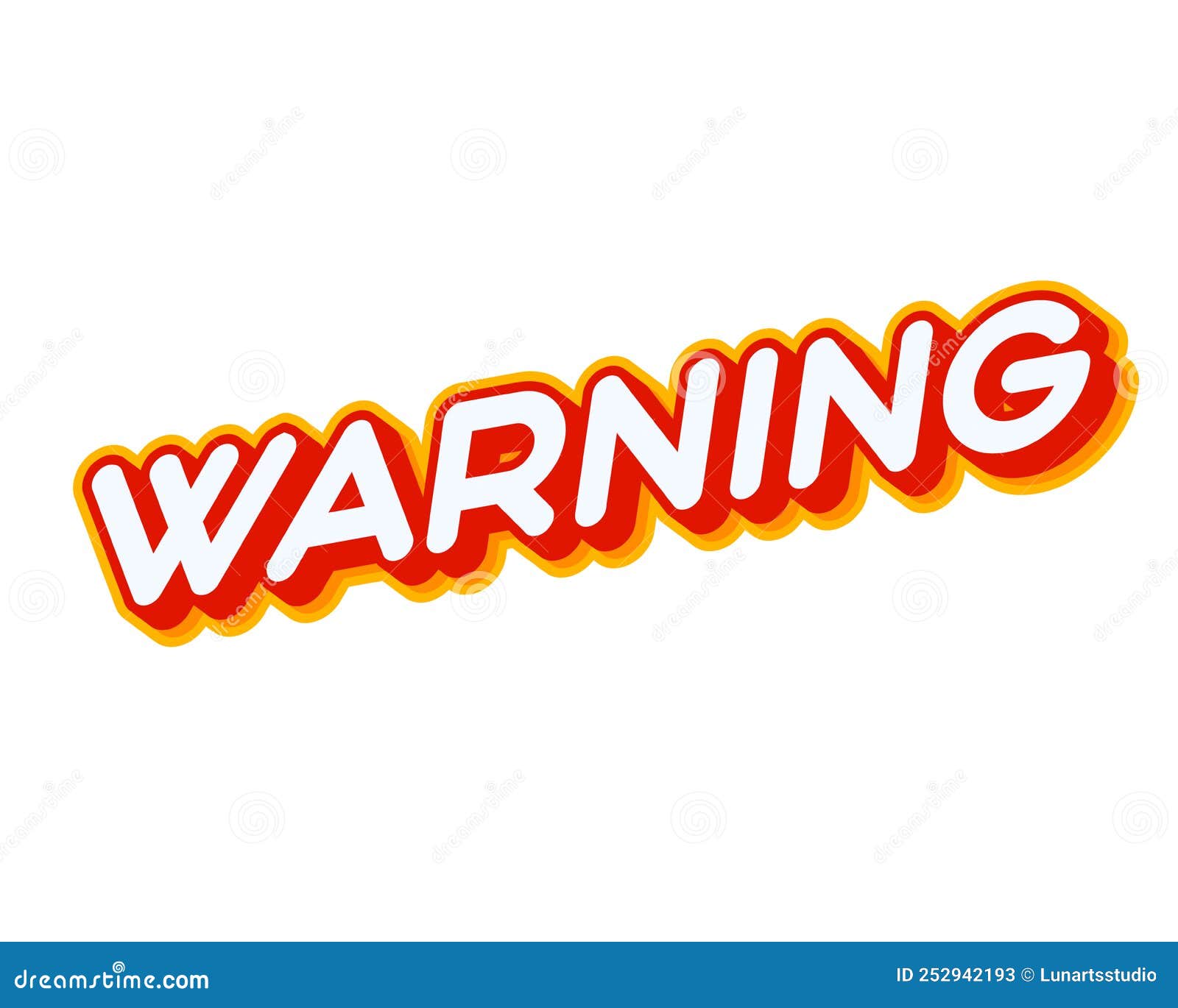 Warning Lettering Isolated on White Colourful Text Effect Design Vector ...