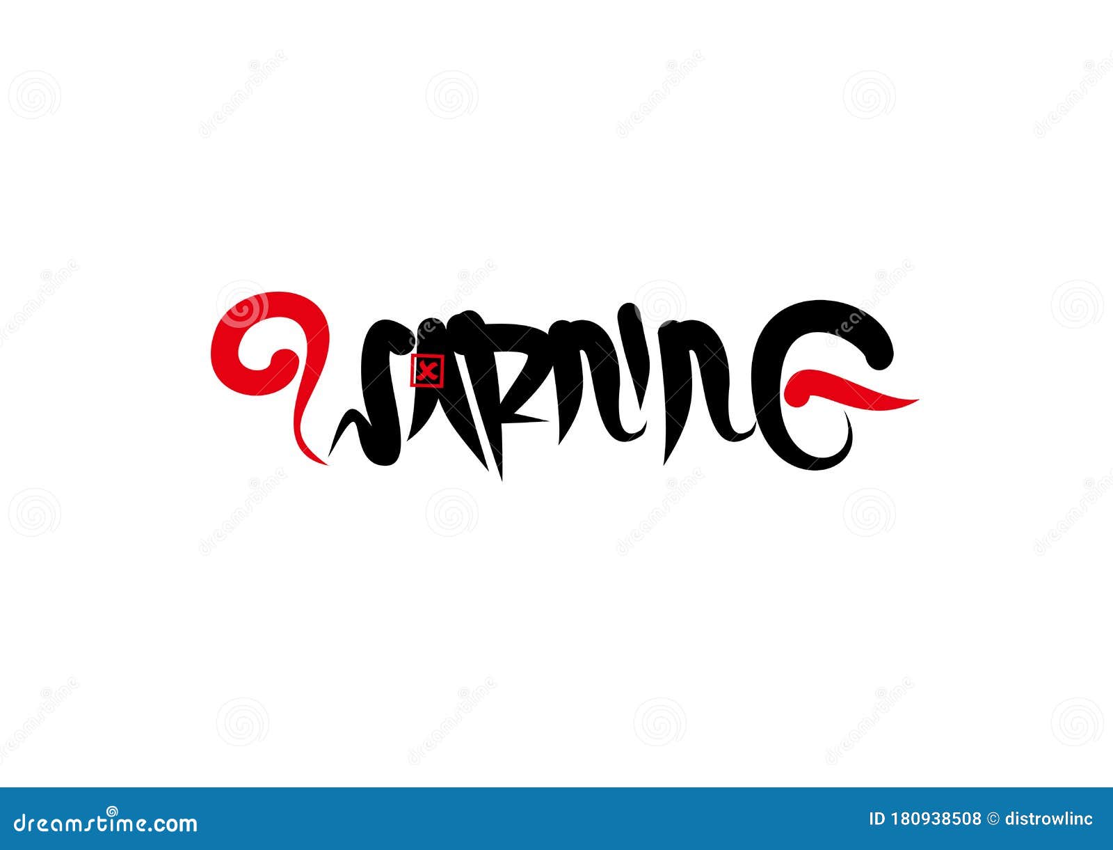 Warning Lettering Text Style Vector Illustration Stock Vector ...