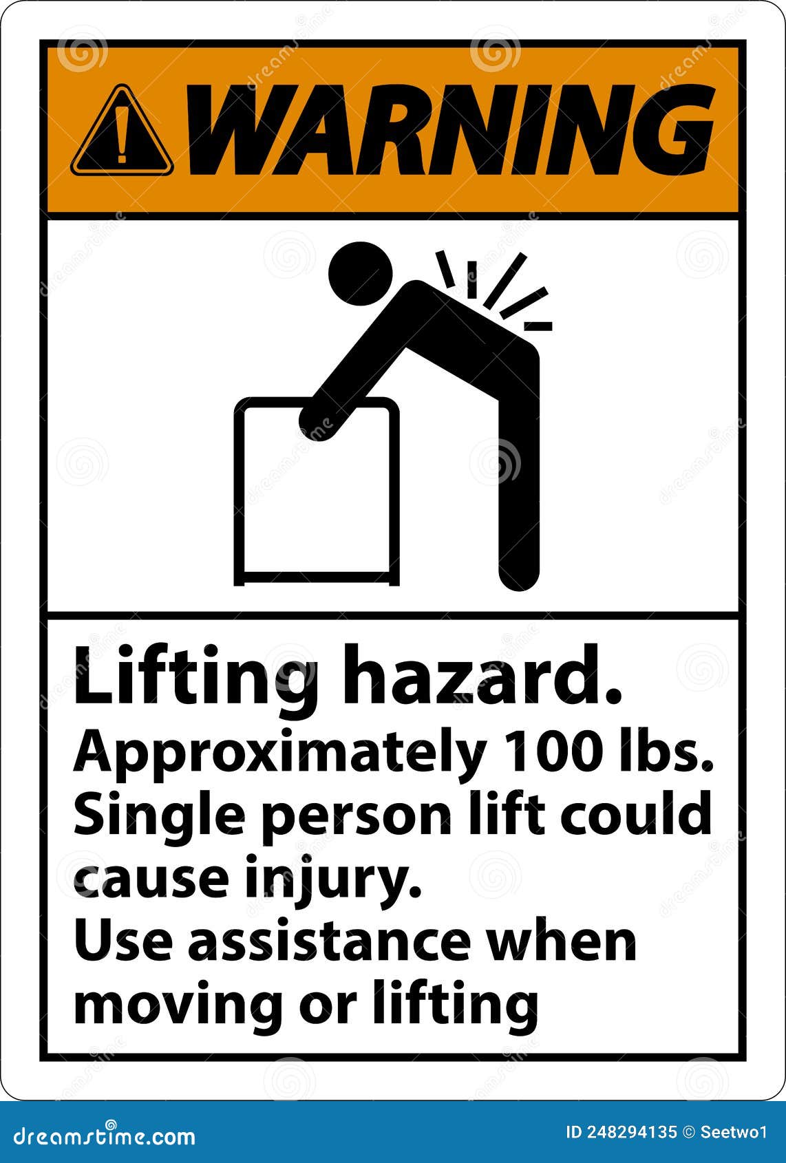 Warning Lifting Hazard Symbol Sign, Vector Illustration, Isolate On ...