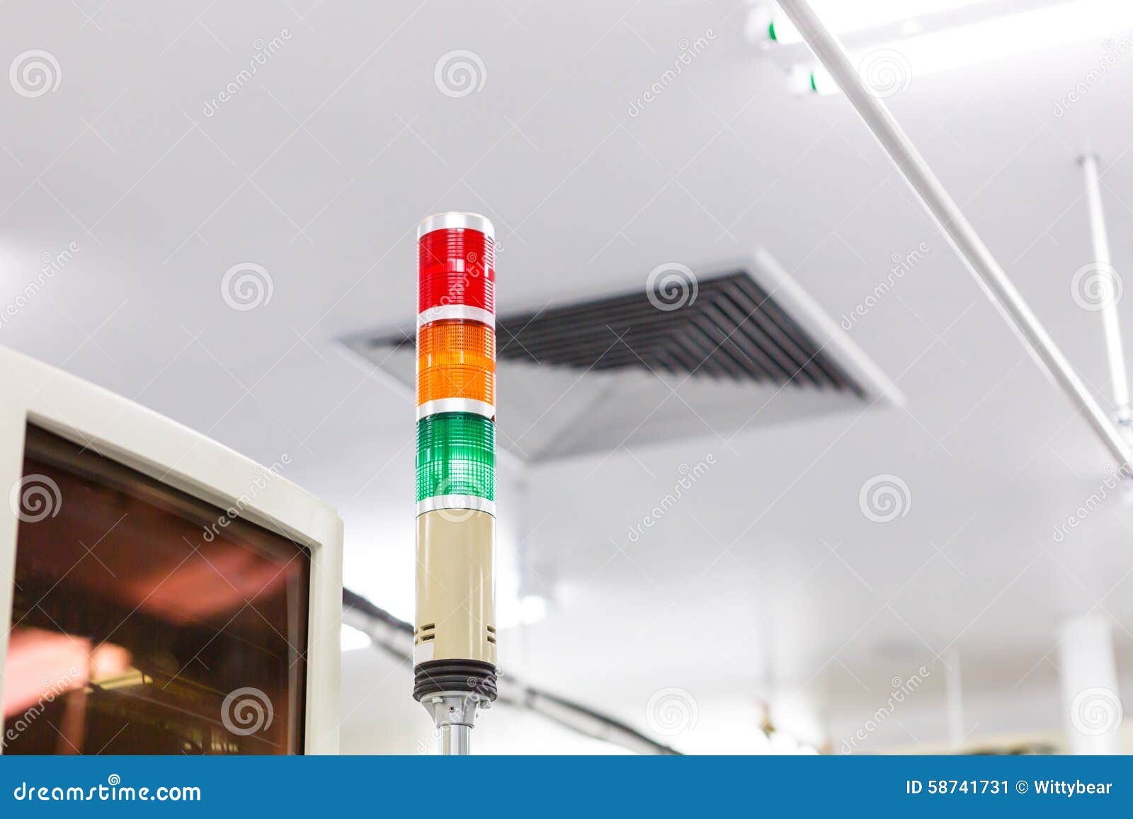 Warning Light Alarm for Machine Working Stock Image - Image of closeup ...
