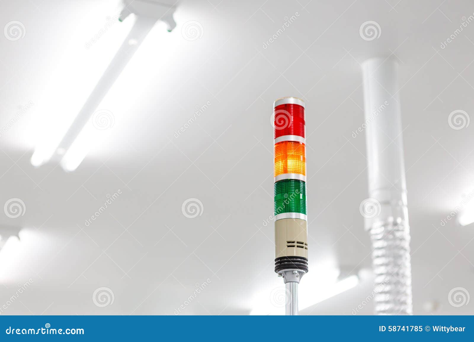 Warning Light Alarm for Machine Working Stock Image - Image of ...