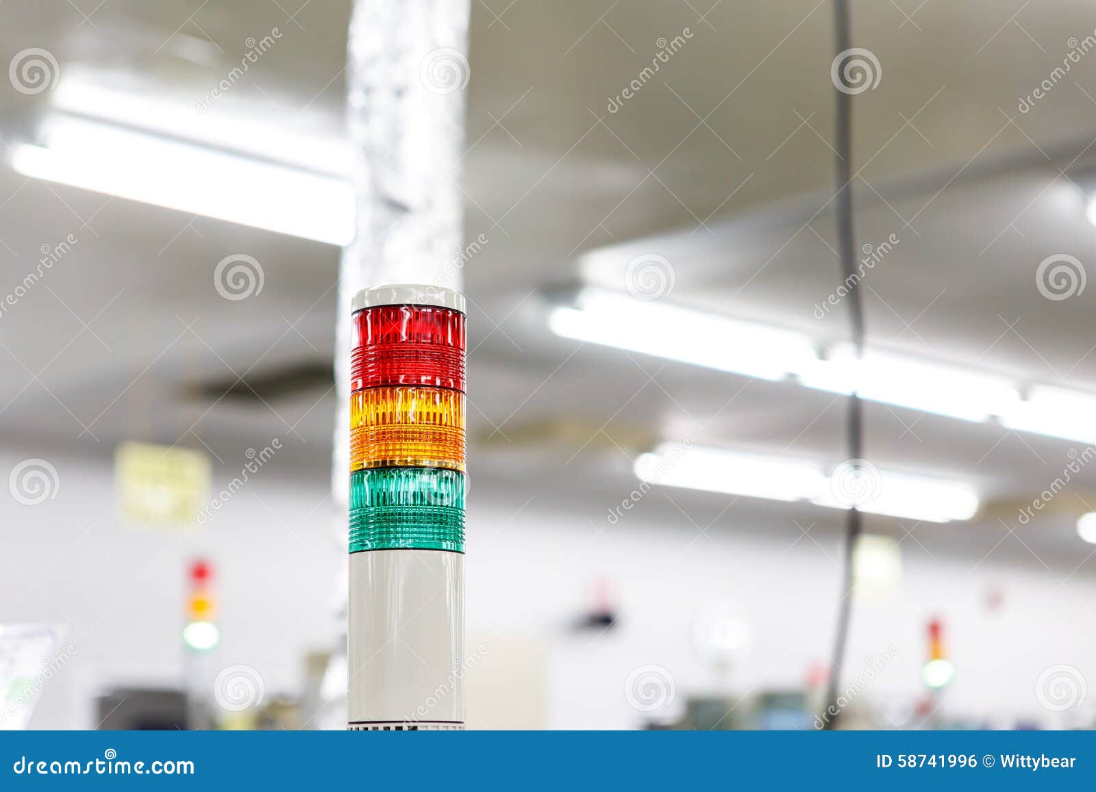 Warning Light Alarm for Machine Working Stock Photo - Image of lamp ...