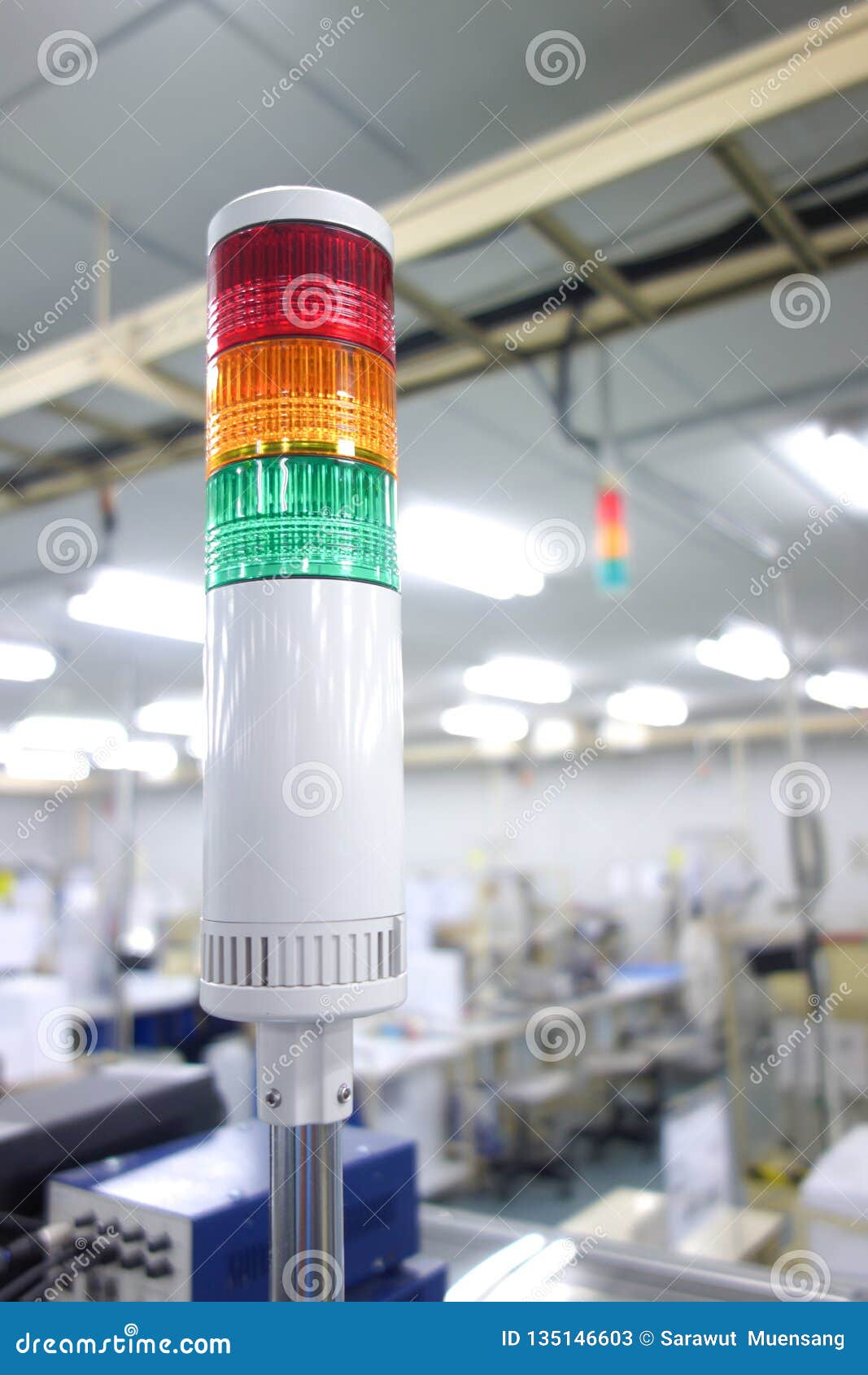Warning light alarm stock image. Image of green, light - 135146603